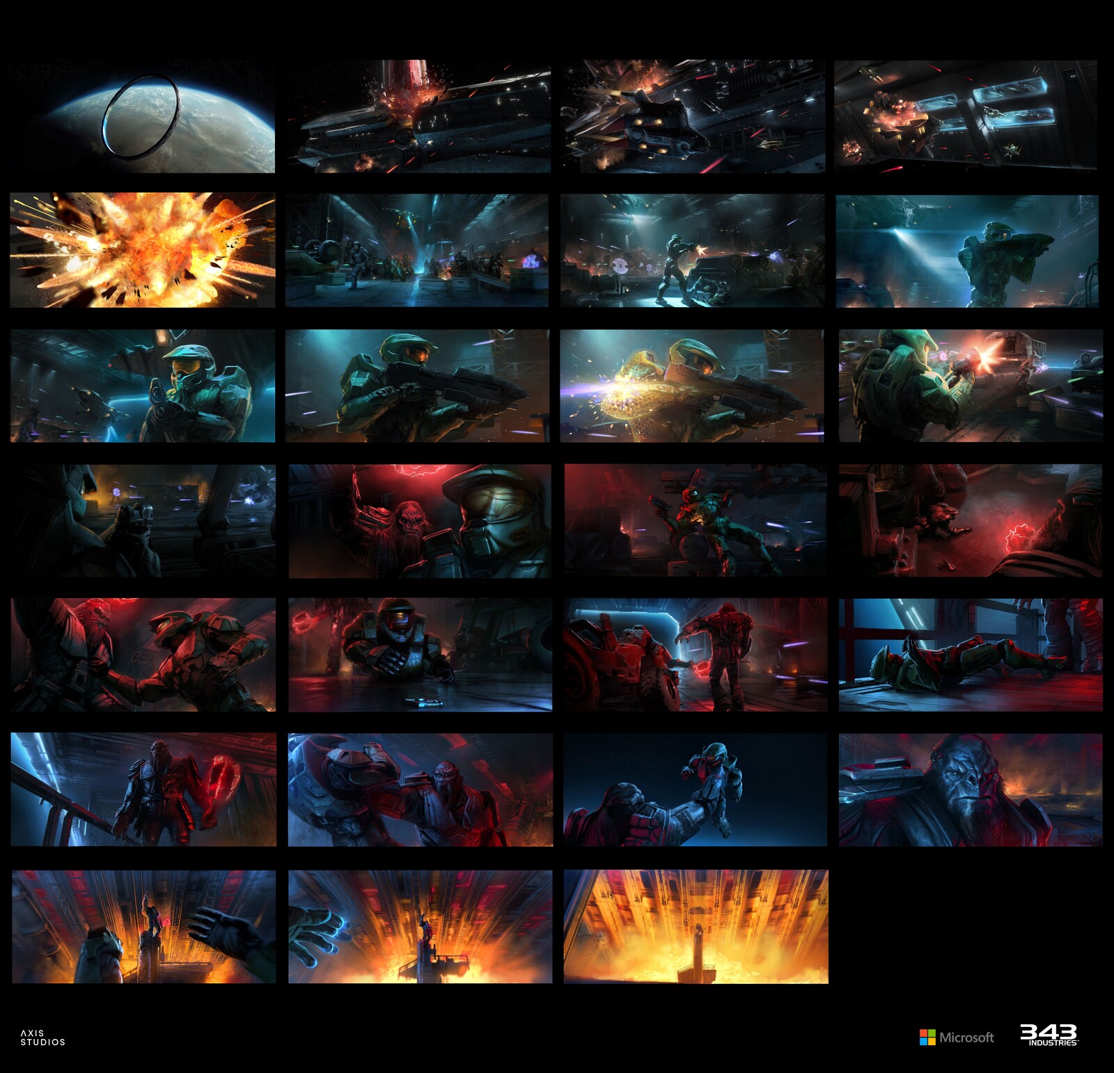 Axis Studios - Halo Infinite: Story- Colourscripts to Final Stills