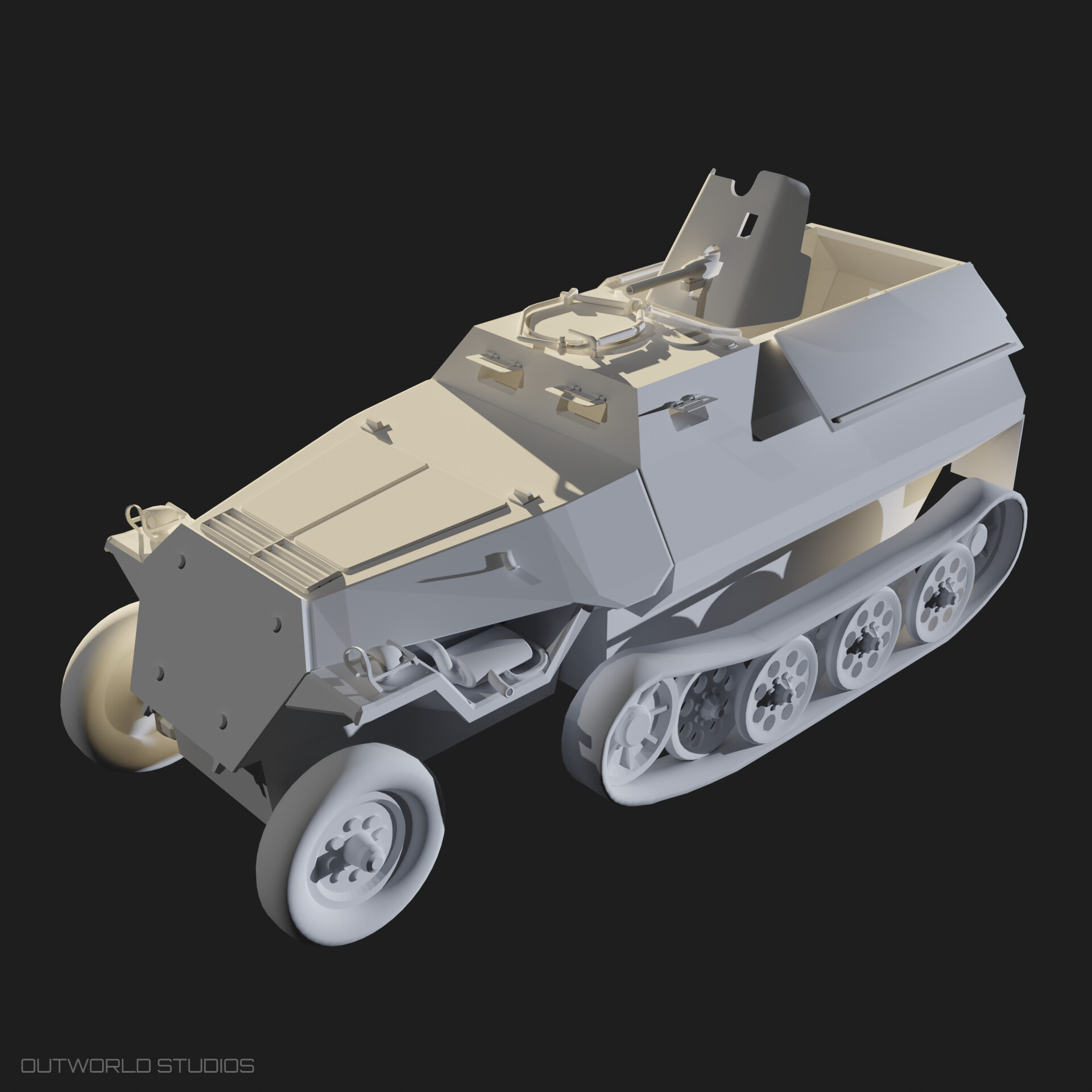 Outworld Studios - German Halftrack SKFDZ 251 WIP