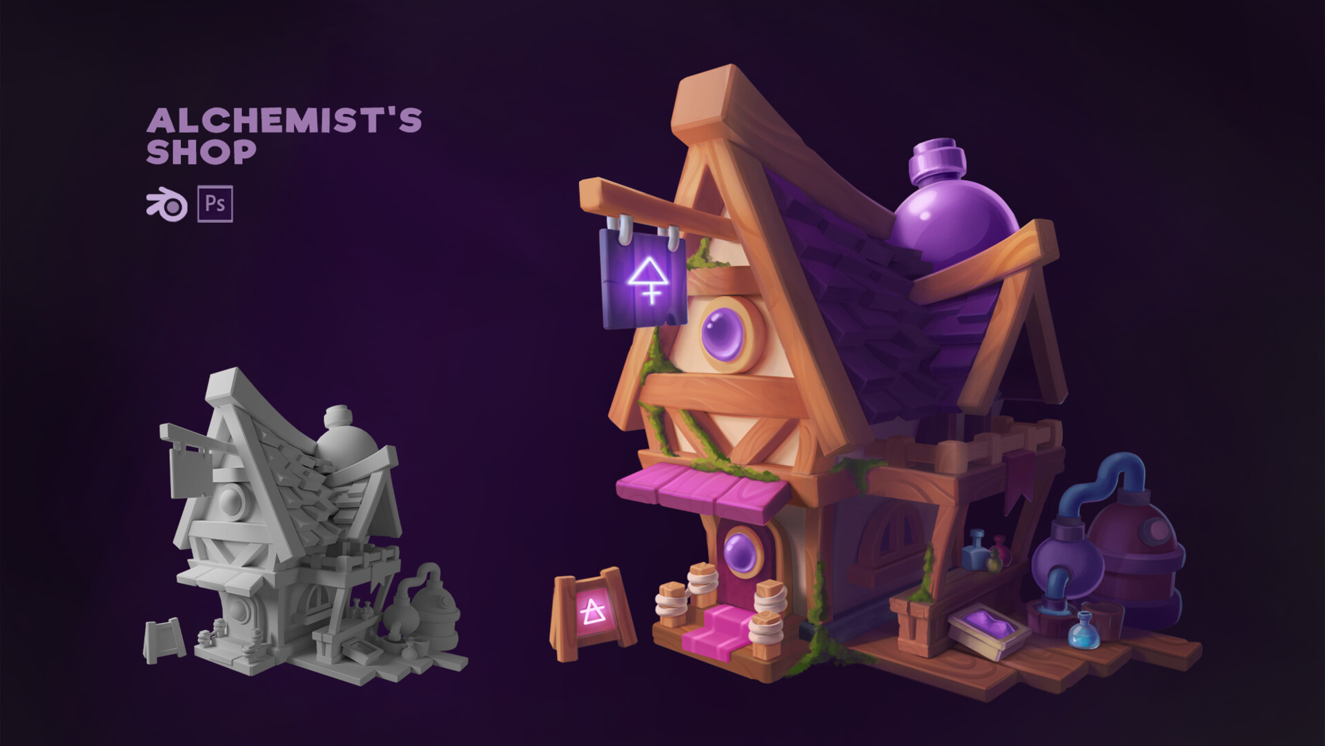 ArtStation - Alchemist's Shop | 3D&2D