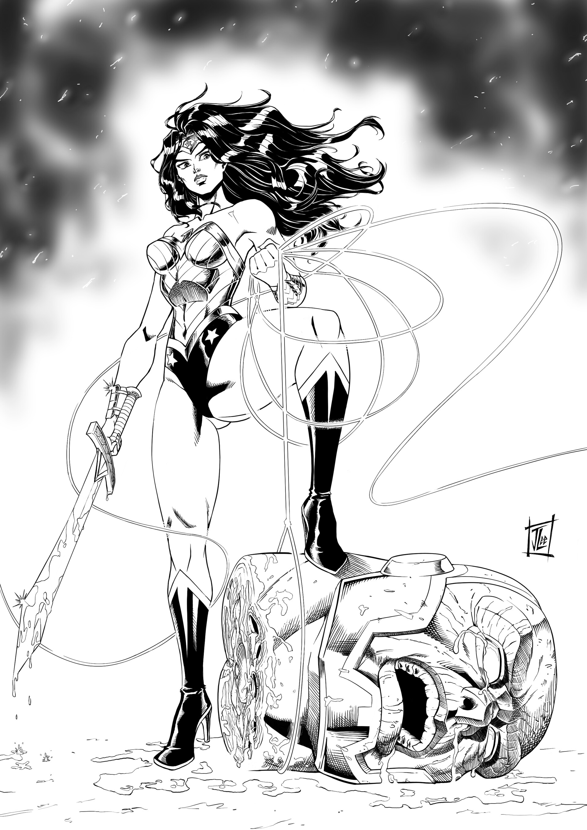 Jacky Lee - Wonder Woman slays Darkseid