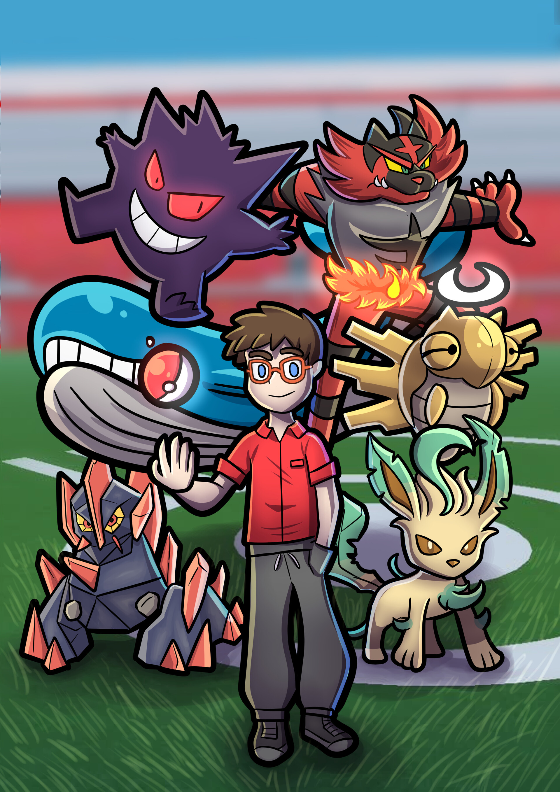 ArtStation - Pokemon team 2! - Paid comission
