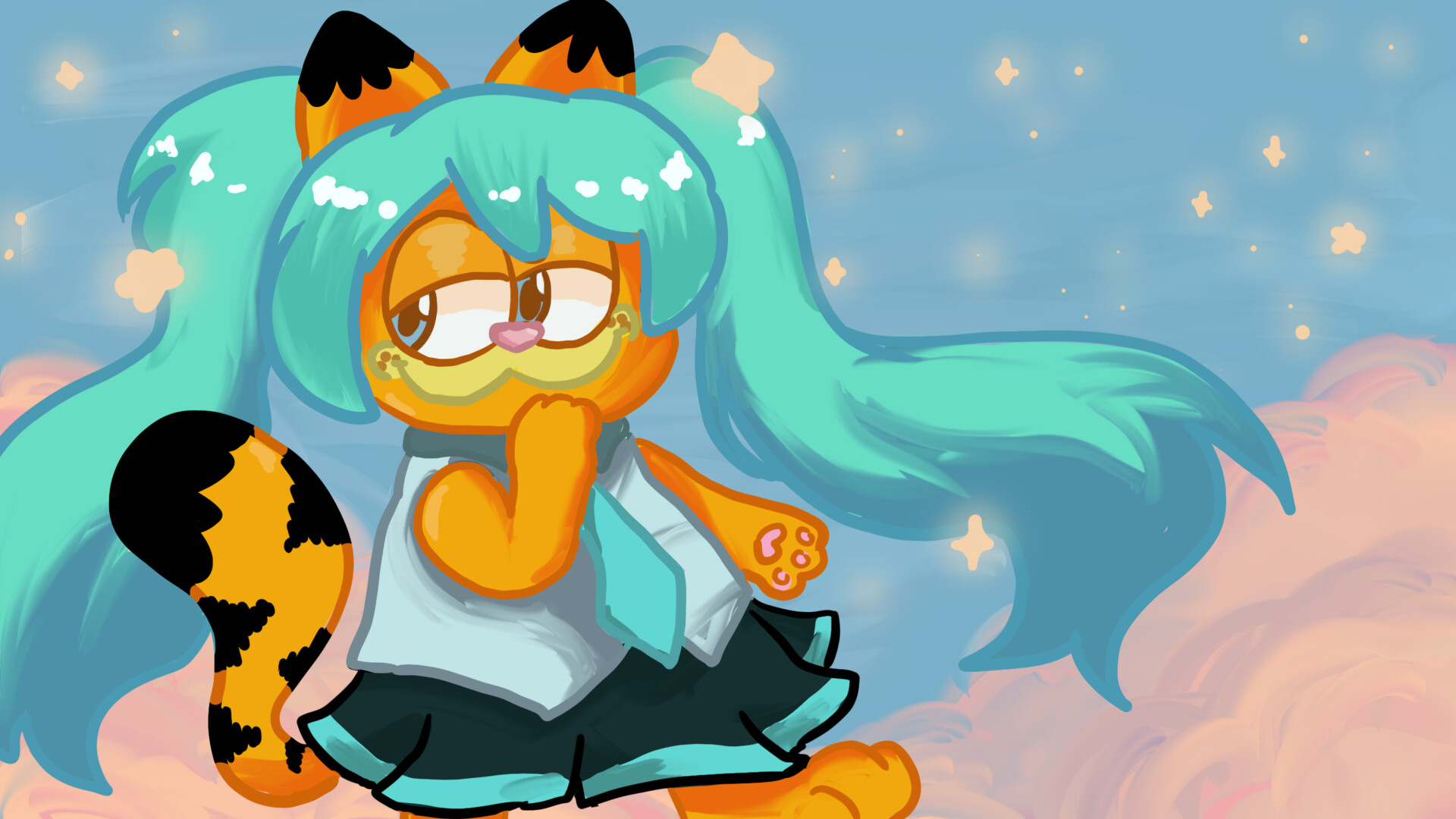 ArtStation - Hatsune miku Garfield