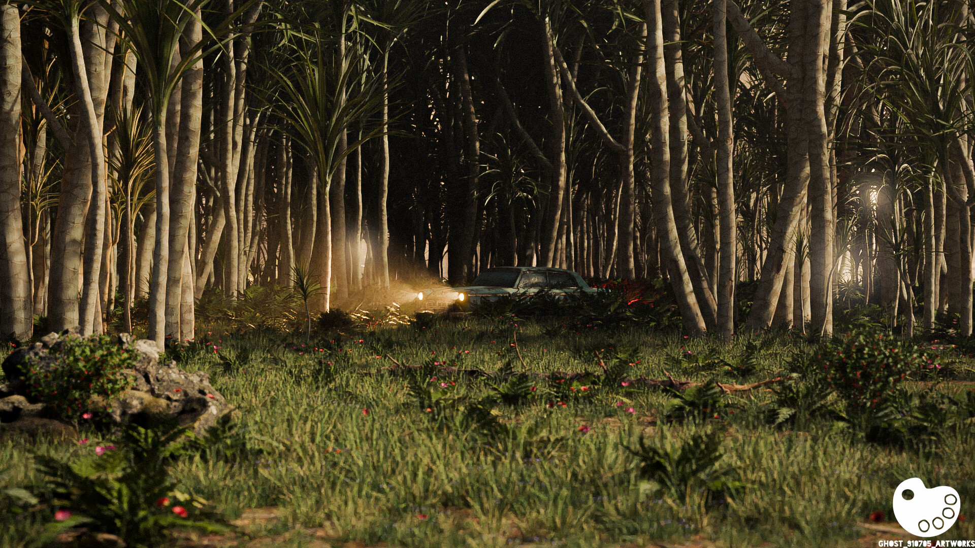 ArtStation - Old Rusty Car in Forest