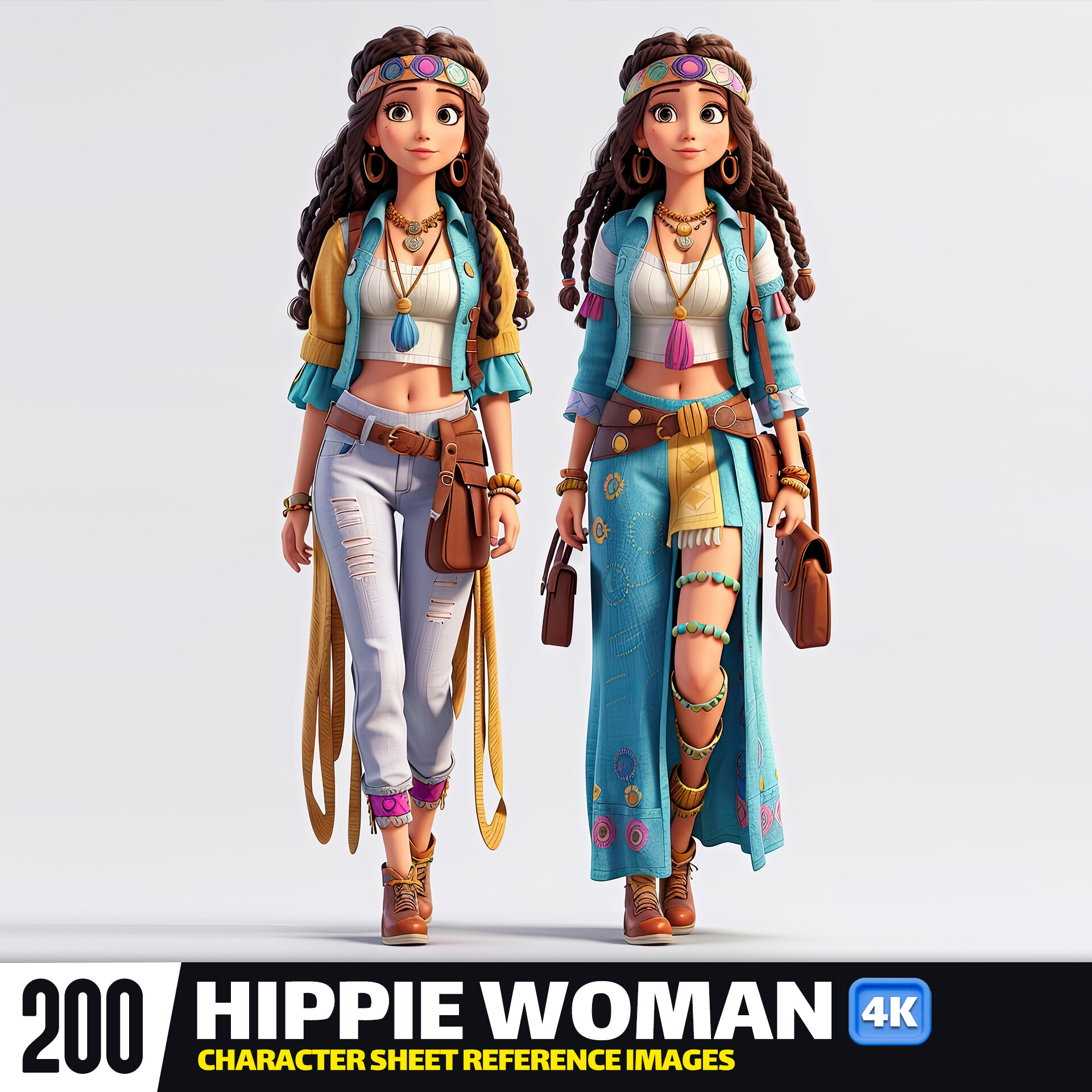 ArtStation - Hippie Woman | Character sheet VOL.01 | Reference Images
