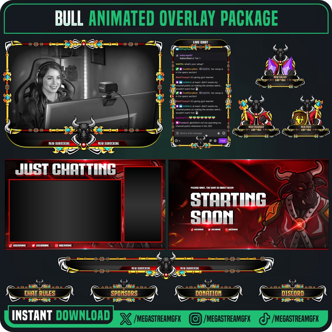 ArtStation - King Bull stream Overlay Pack