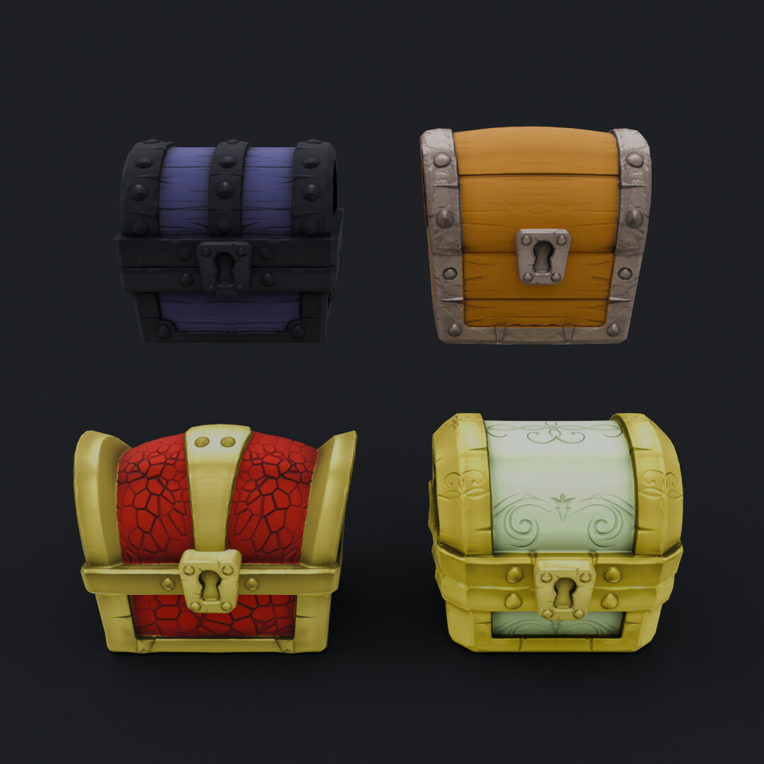 ArtStation - Toon Chests + Animations for games ( Low poly )