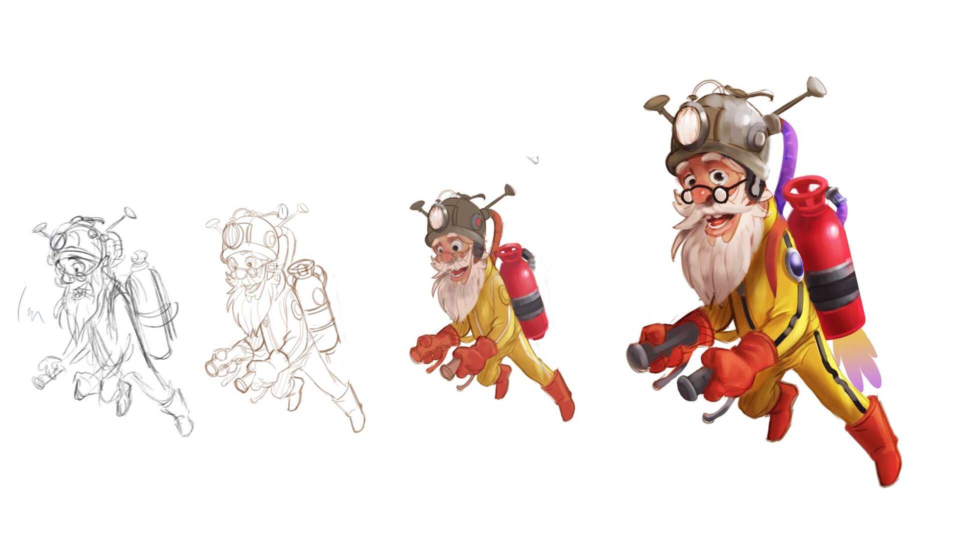 ArtStation - illustration process steps