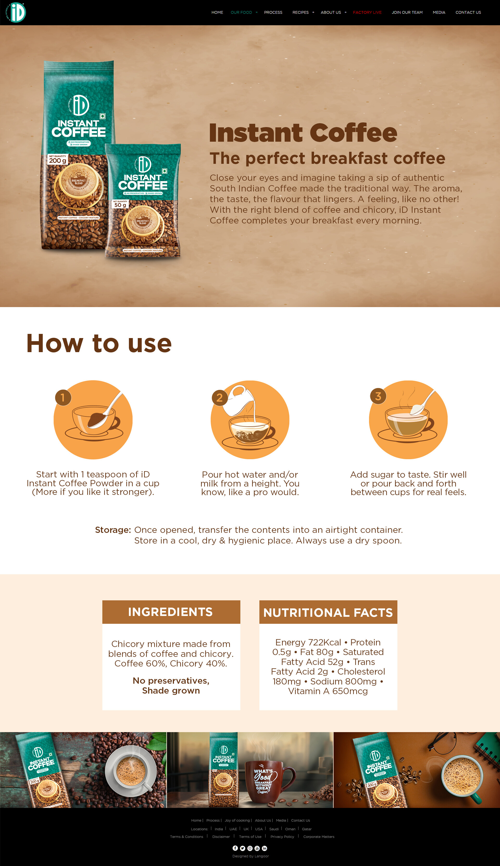 ArtStation - Website for iD Instant Coffee Powder