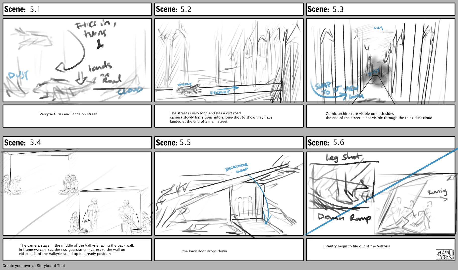 Lani Parker - [COMMISSION] Storyboard panels