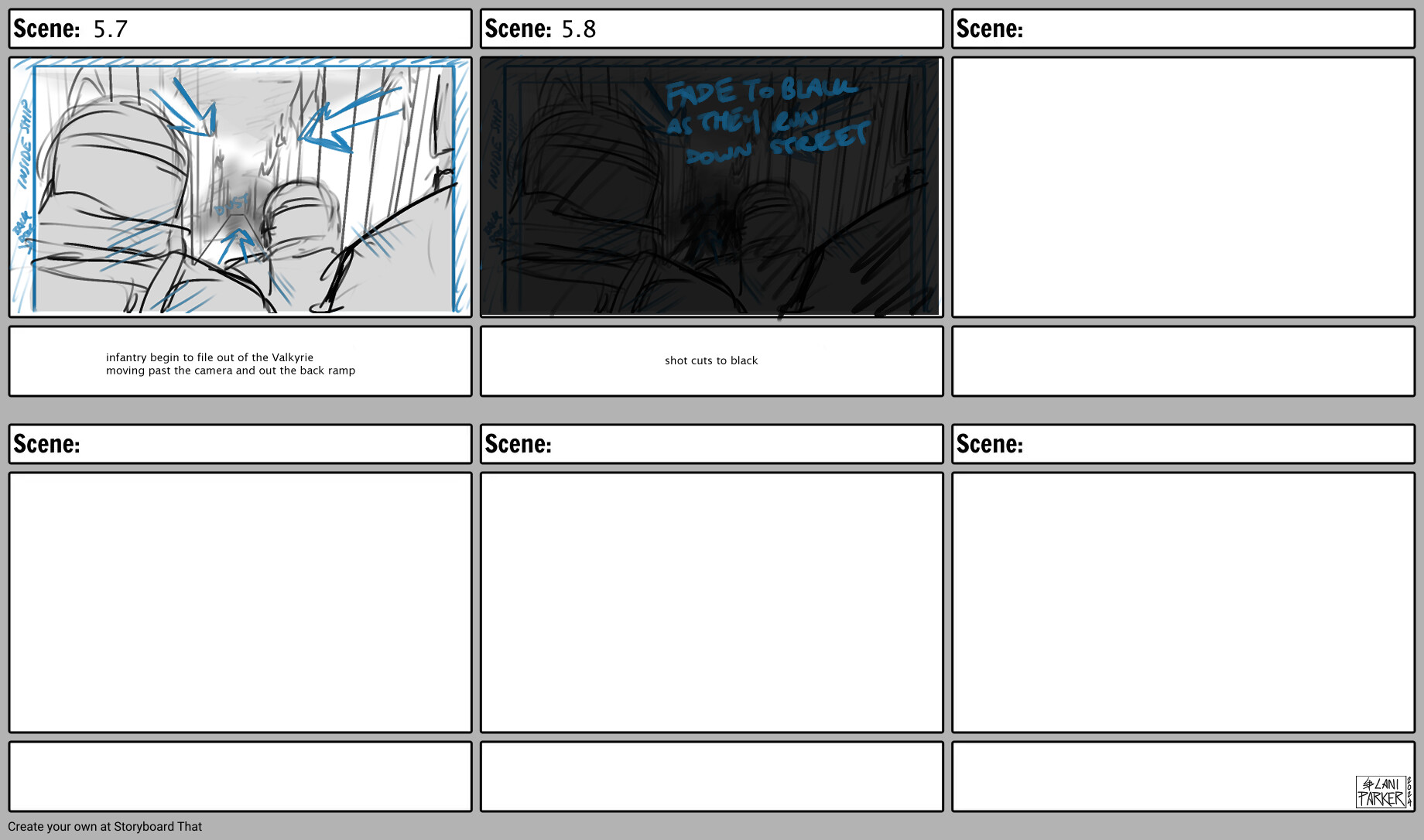 Lani Parker - [COMMISSION] Storyboard panels