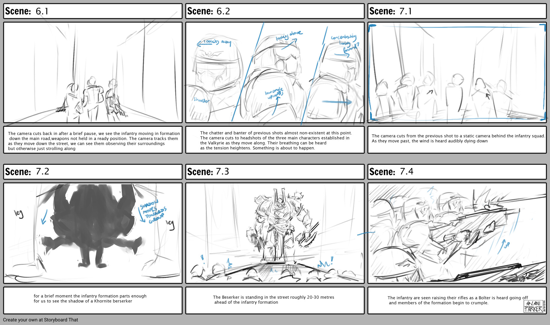 Lani Parker - [COMMISSION] Storyboard panels
