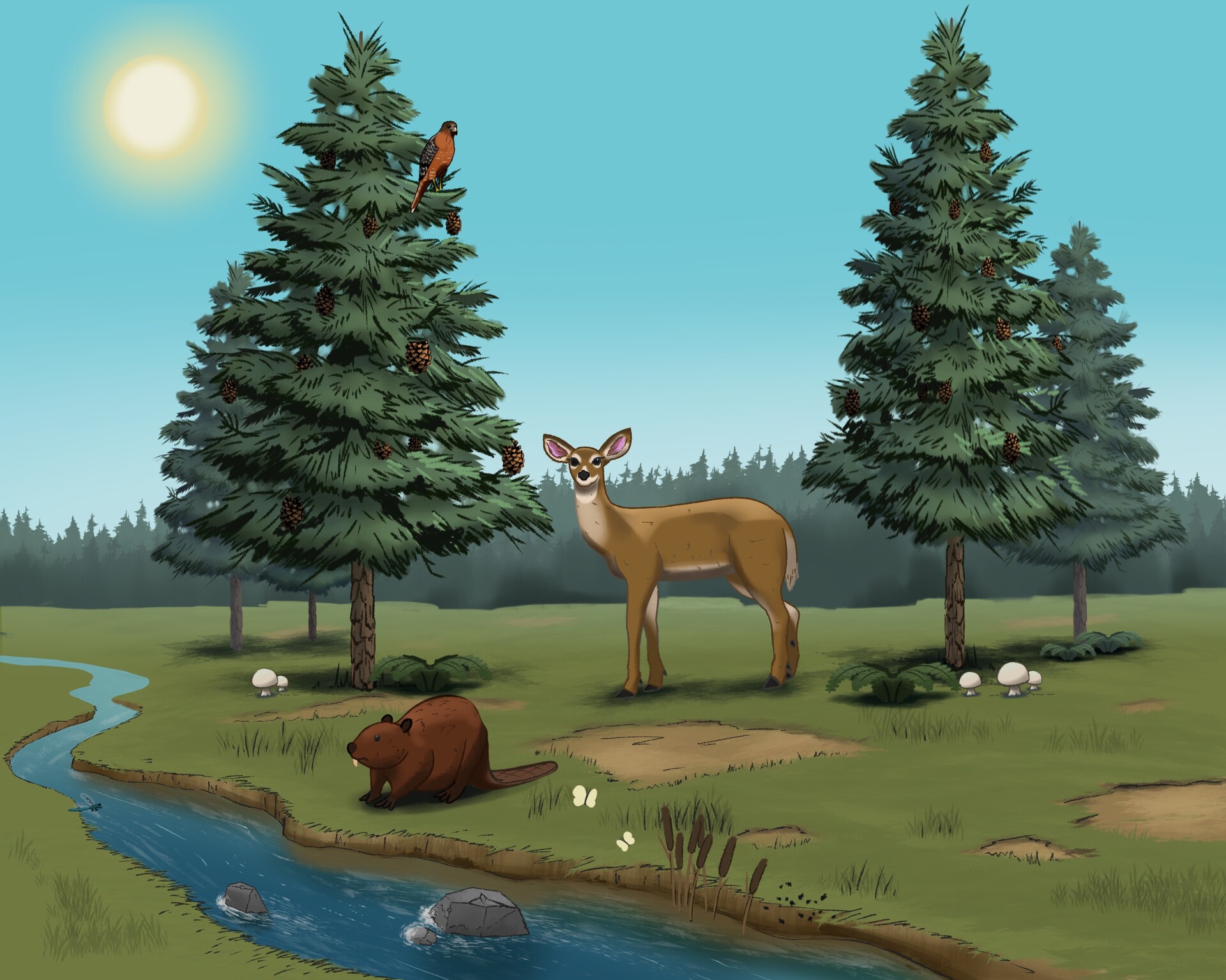 ArtStation - Biome Example - Field Trip Journal Illustration