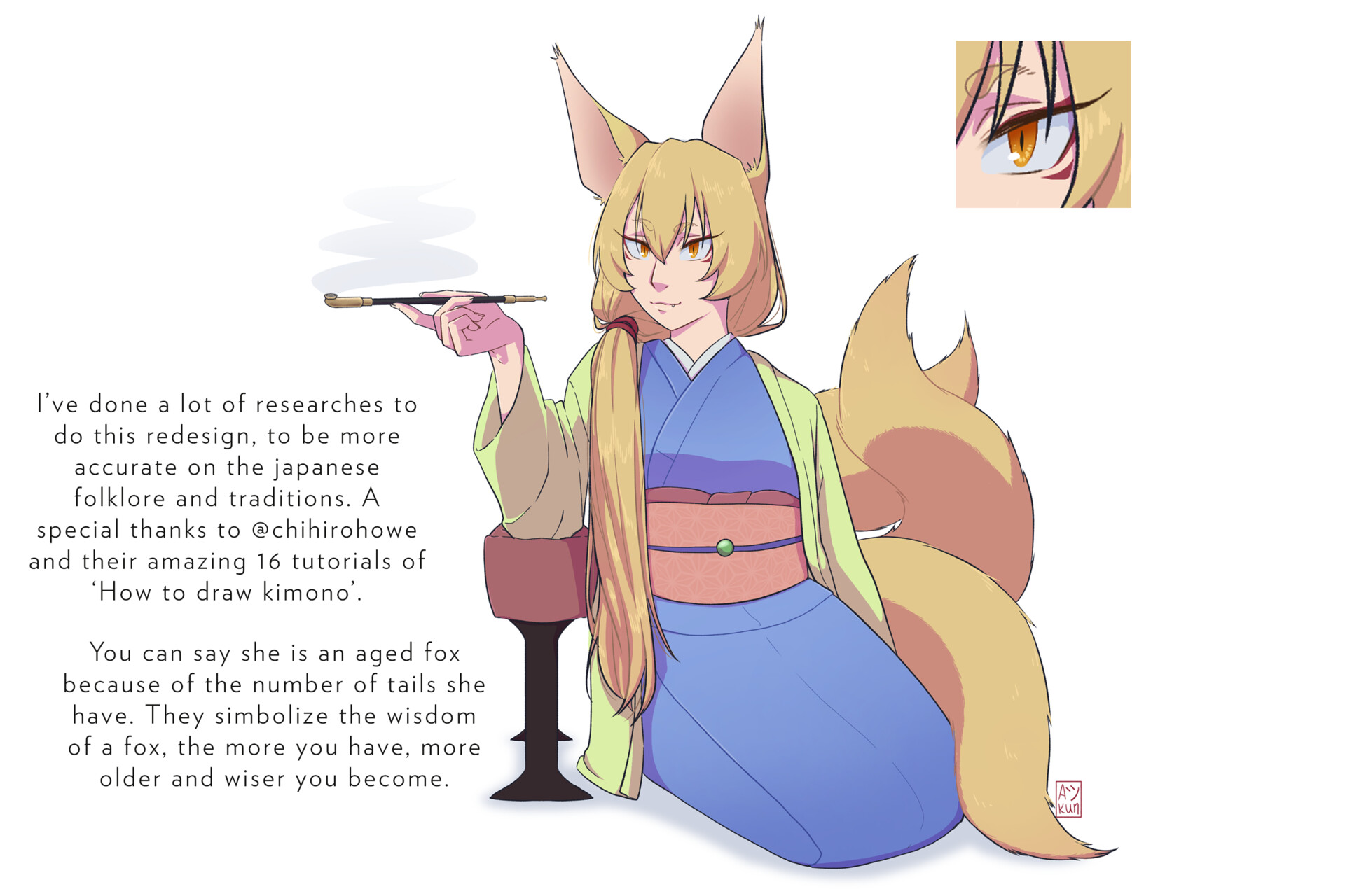how to draw a kitsune girl