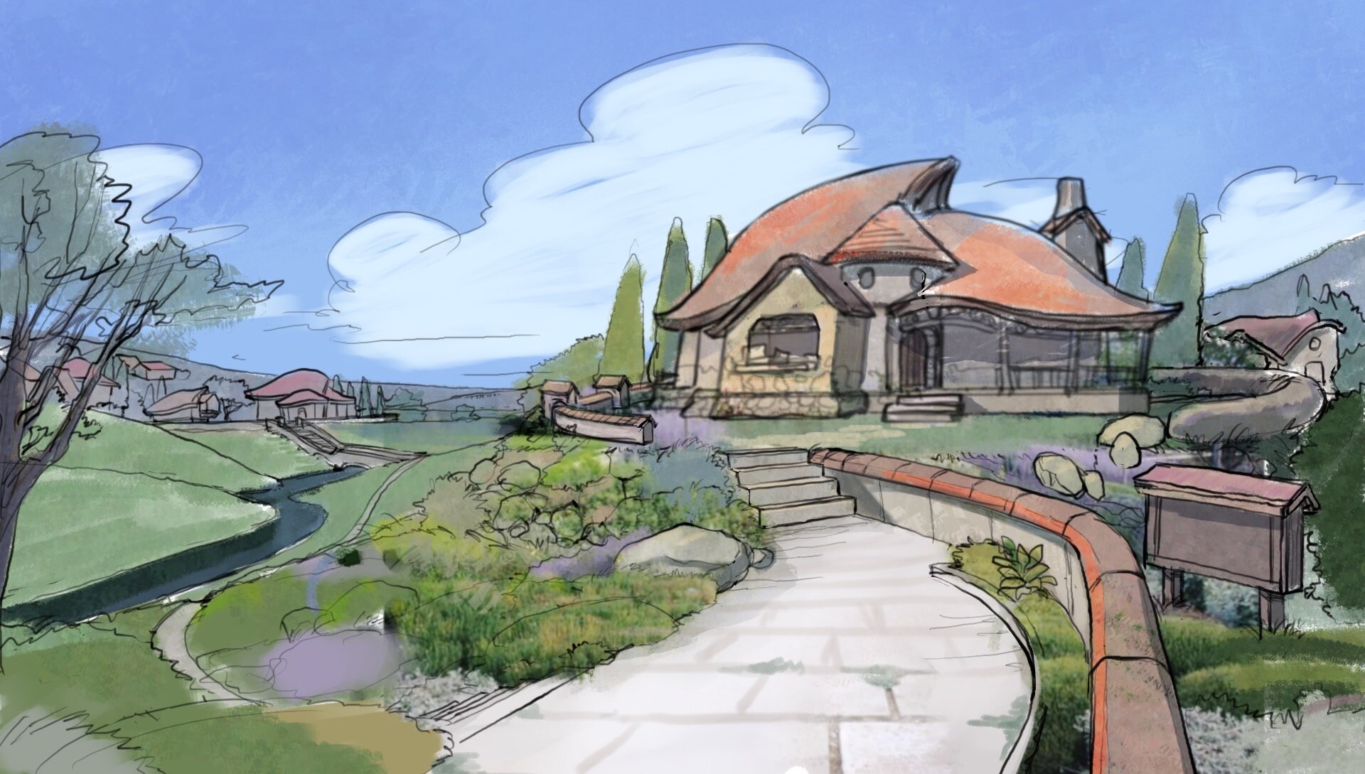 Gift Kerdlapee - Stylized Village Concept (WIP)