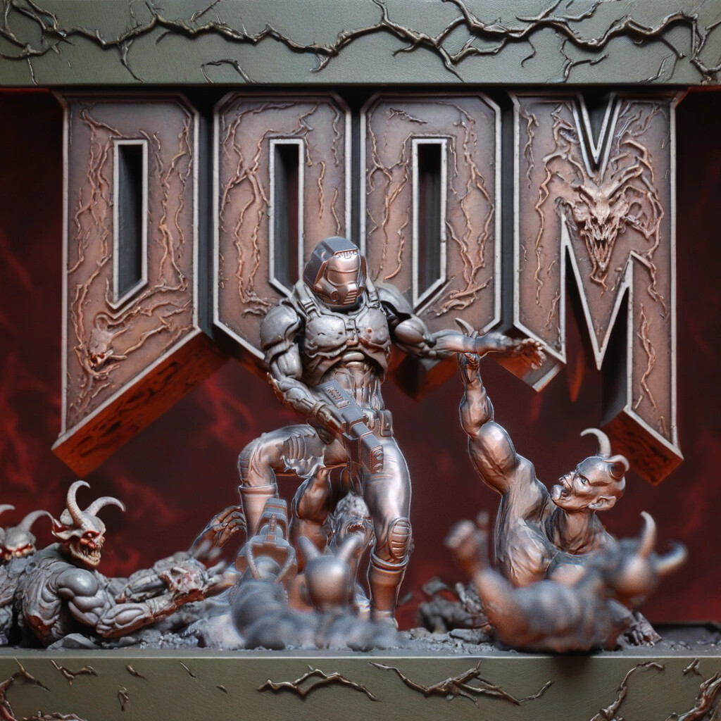 ArtStation - Doom Classic Cover Diorama - Printable