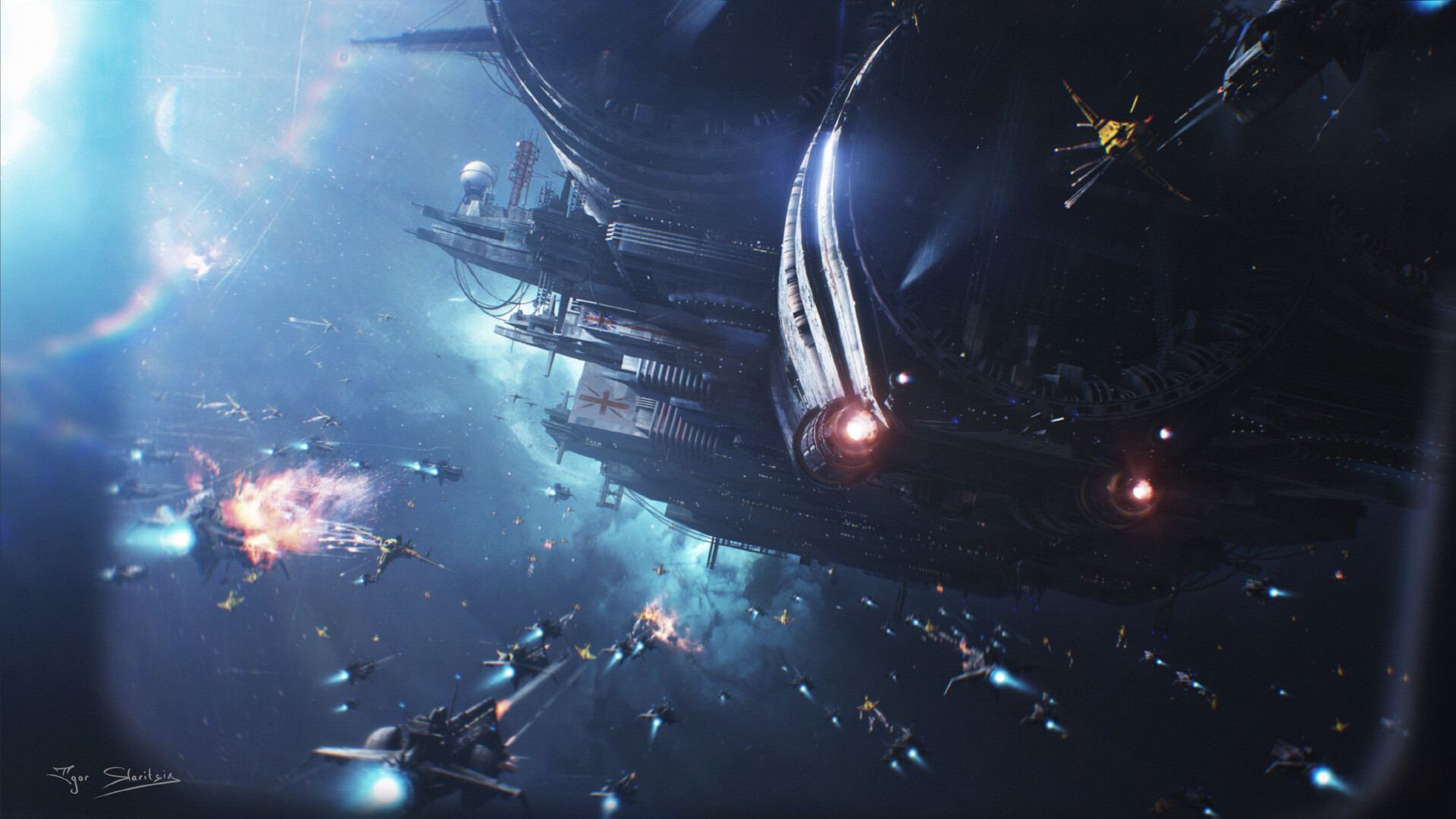 epic space battle background