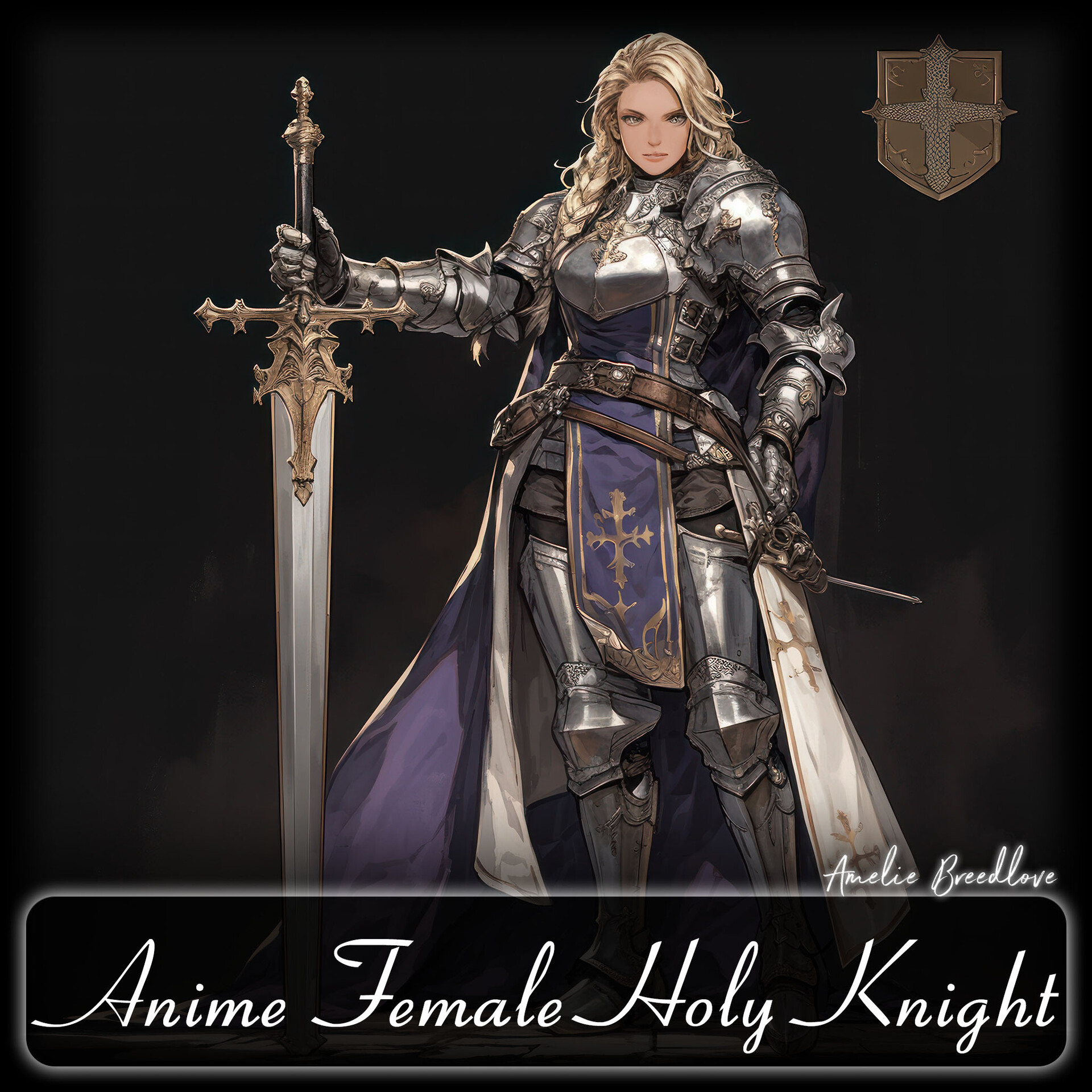 ArtStation - 200 Anime Female Holy Knight (Full Body) Reference Pack ...