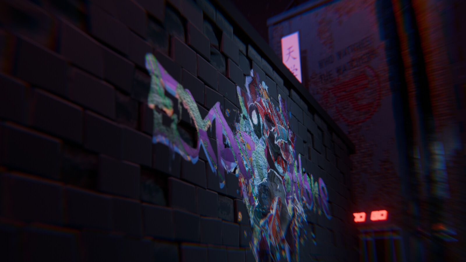 Kurohchan_ - Spider-verse alley graffiti