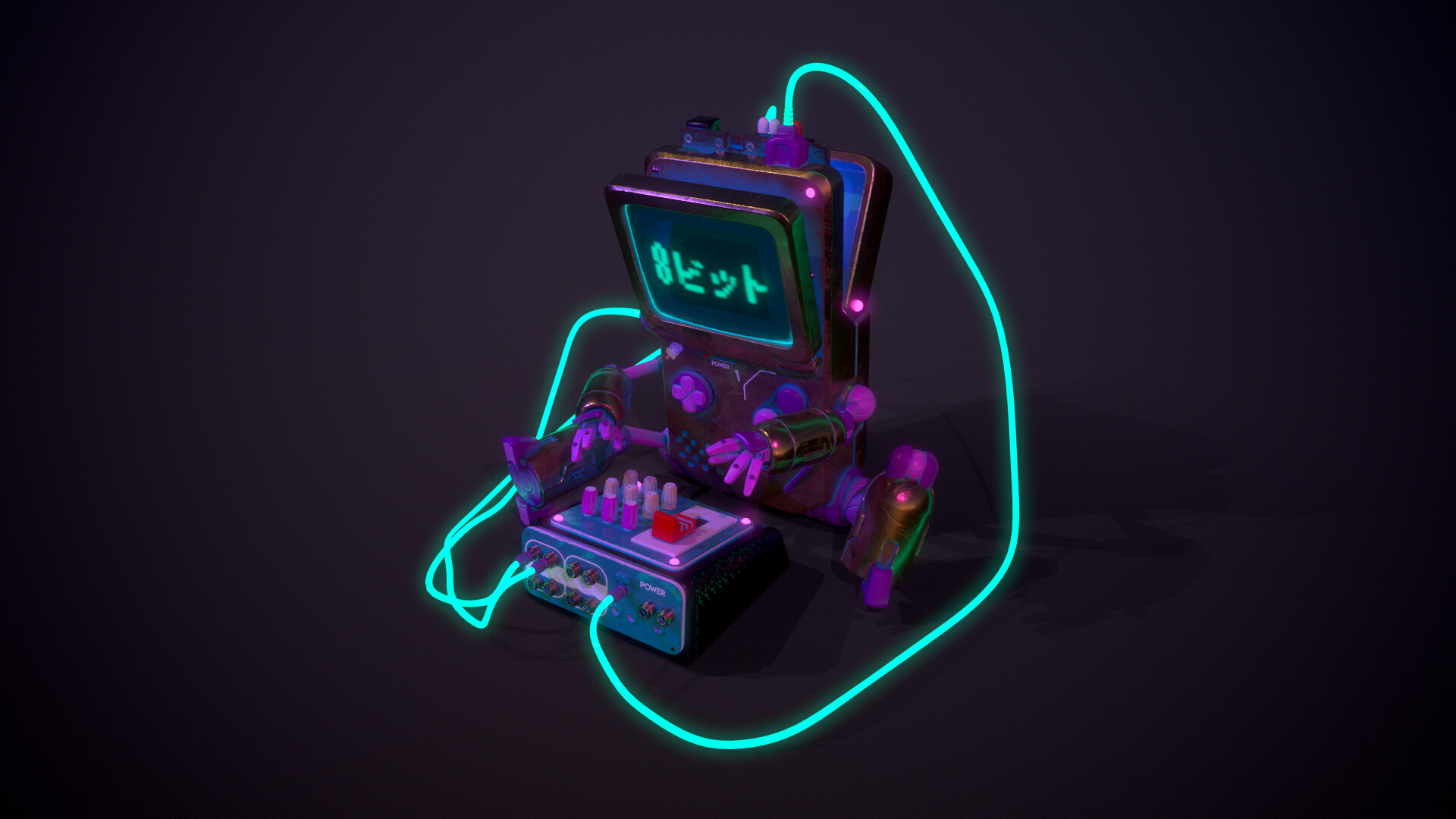 ArtStation - 8bit Robot 3D
