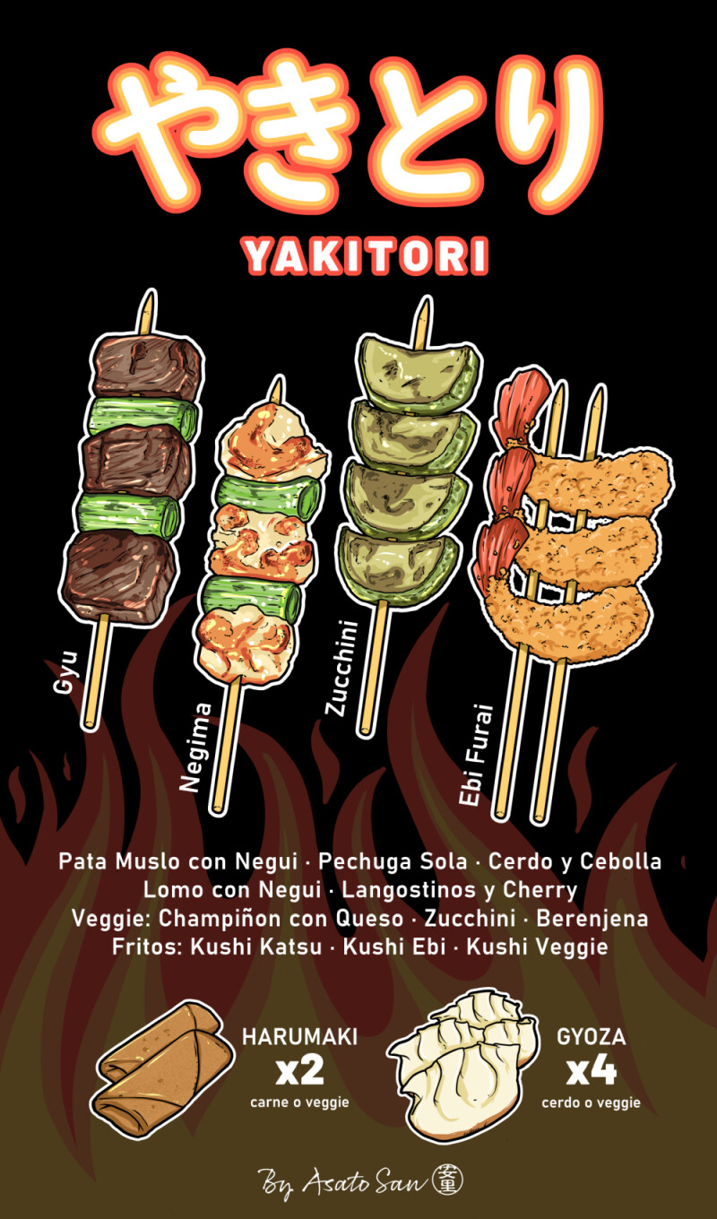 ArtStation - Yakitori Restaurant Food Illustrations