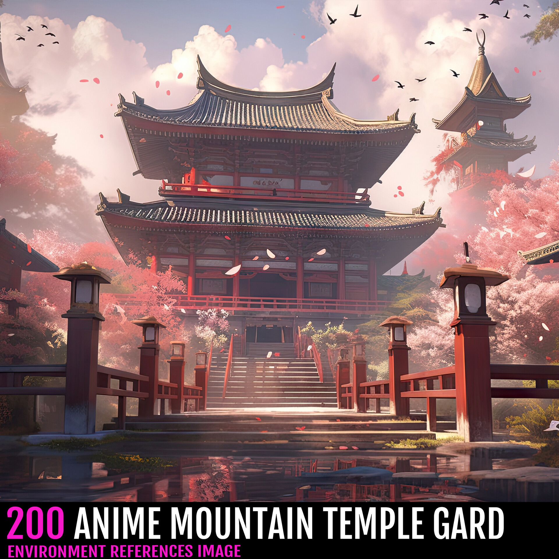 ArtStation - 200 ANIME MOUNTAIN TEMPLE GARD / 4K