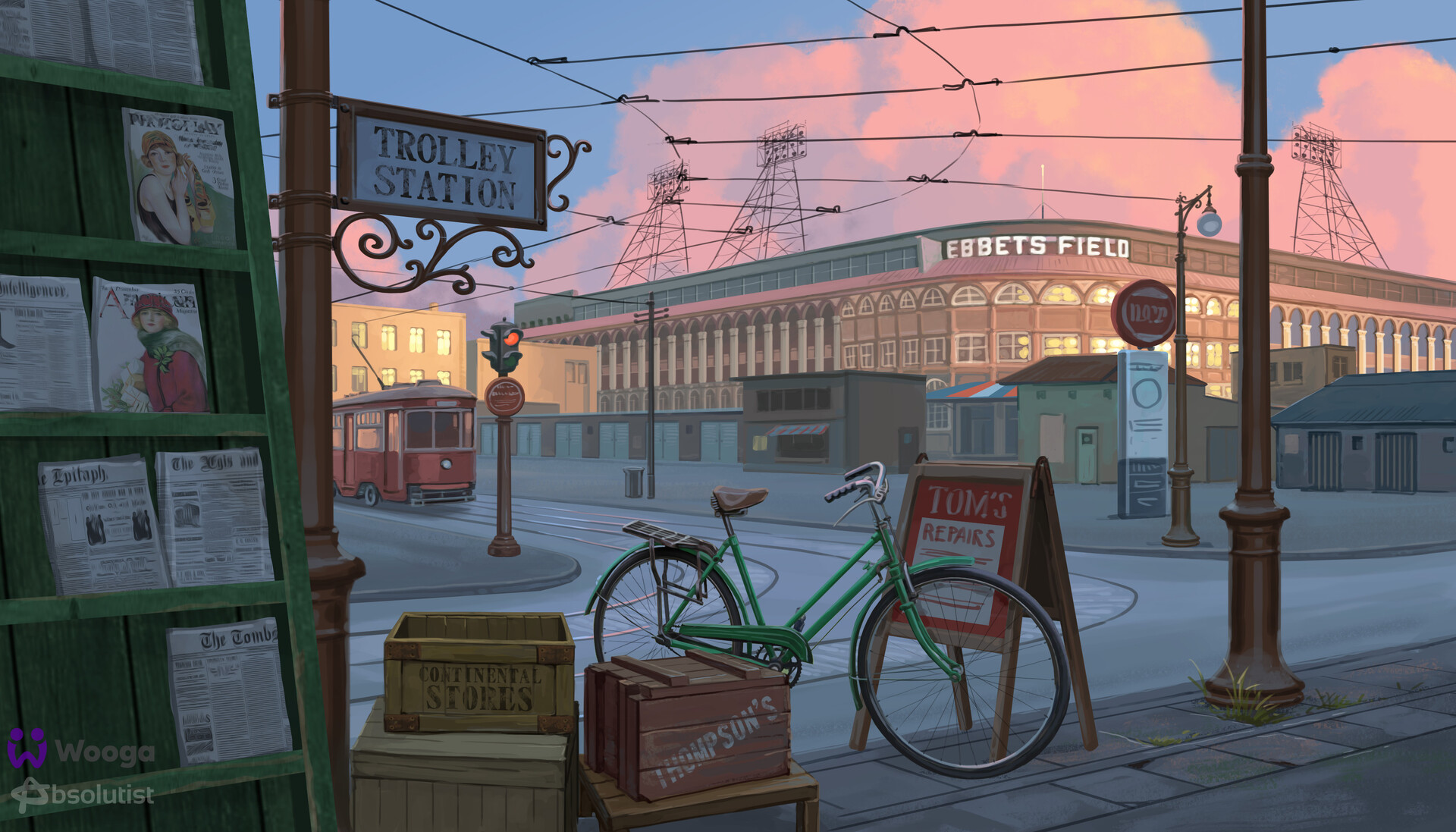 ArtStation - June's Journey Concept Art - Ebbets Field Stadium
