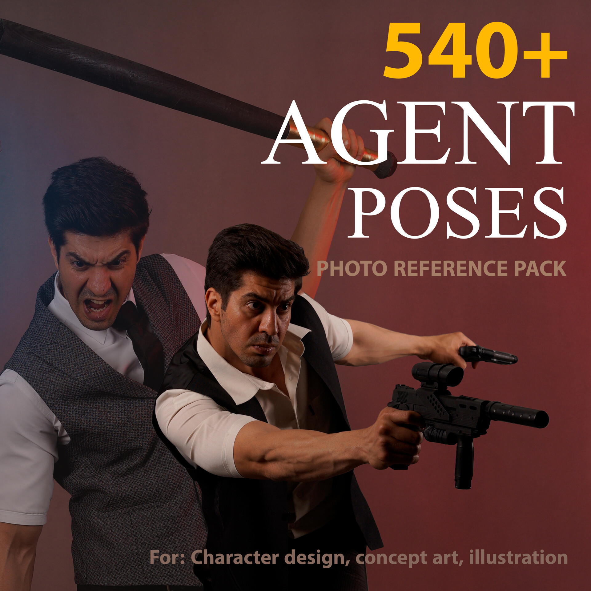 ArtStation - 540+ Agent Poses Photo Reference Pack