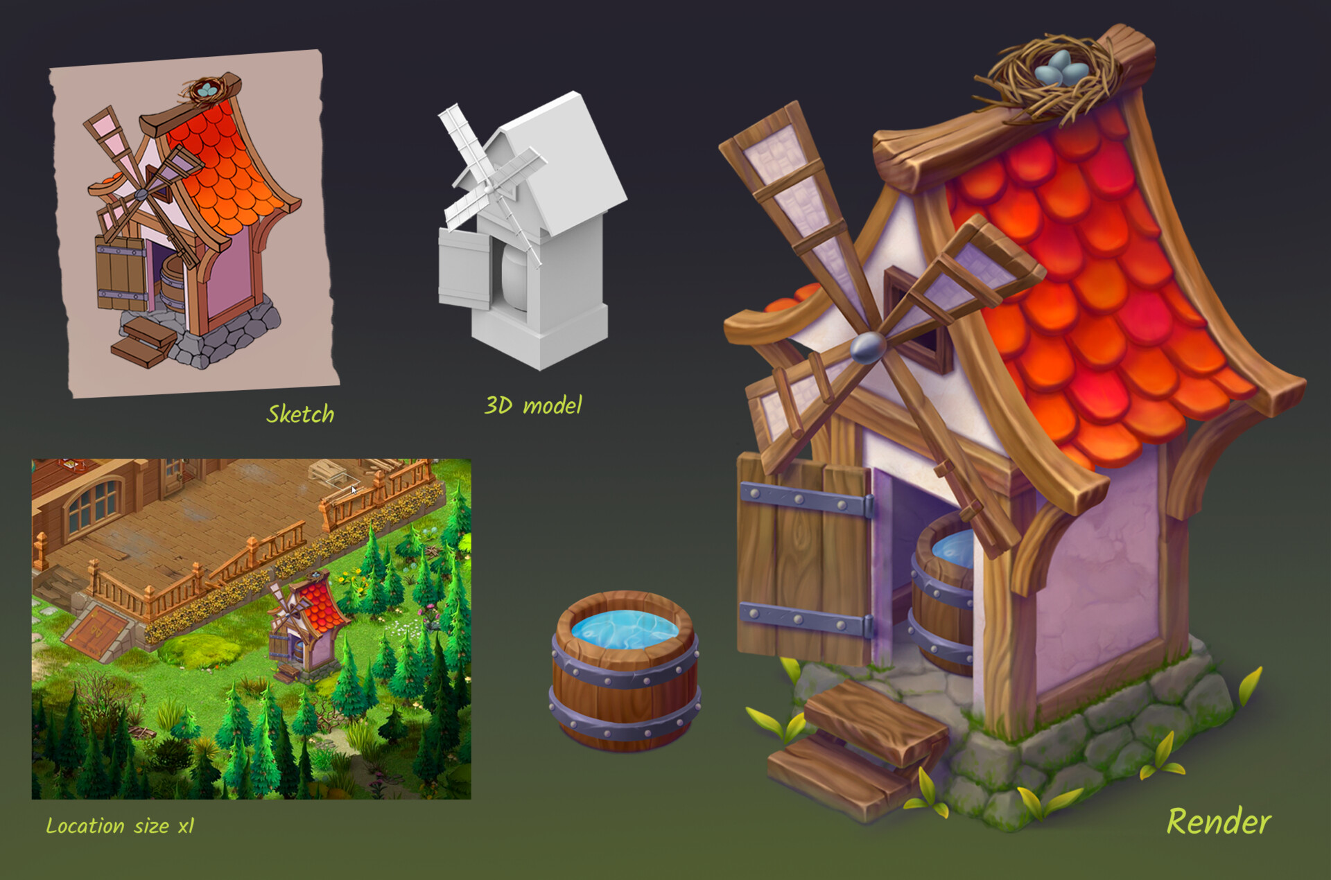 ArtStation - Casual Isometric Game Mill