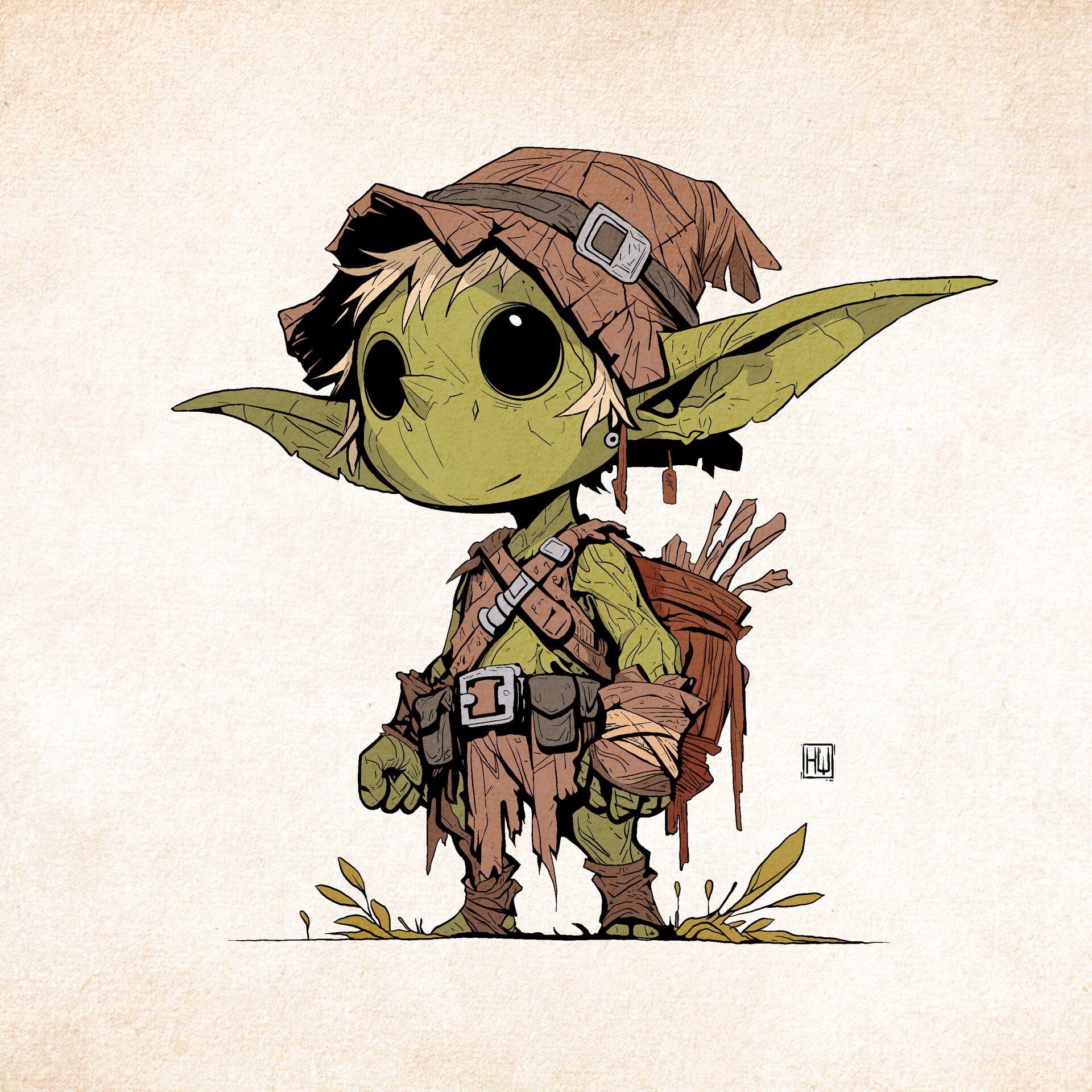 ArtStation - Concept art of a baby orc in full growth.
