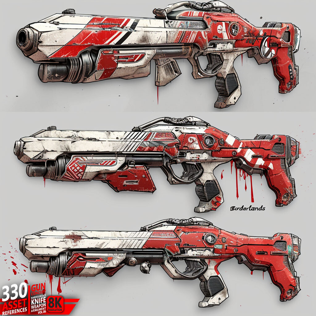 ArtStation - 350 Gun Concept-Hardsurface-Knife-Weapon-Armament - VOL06 ...