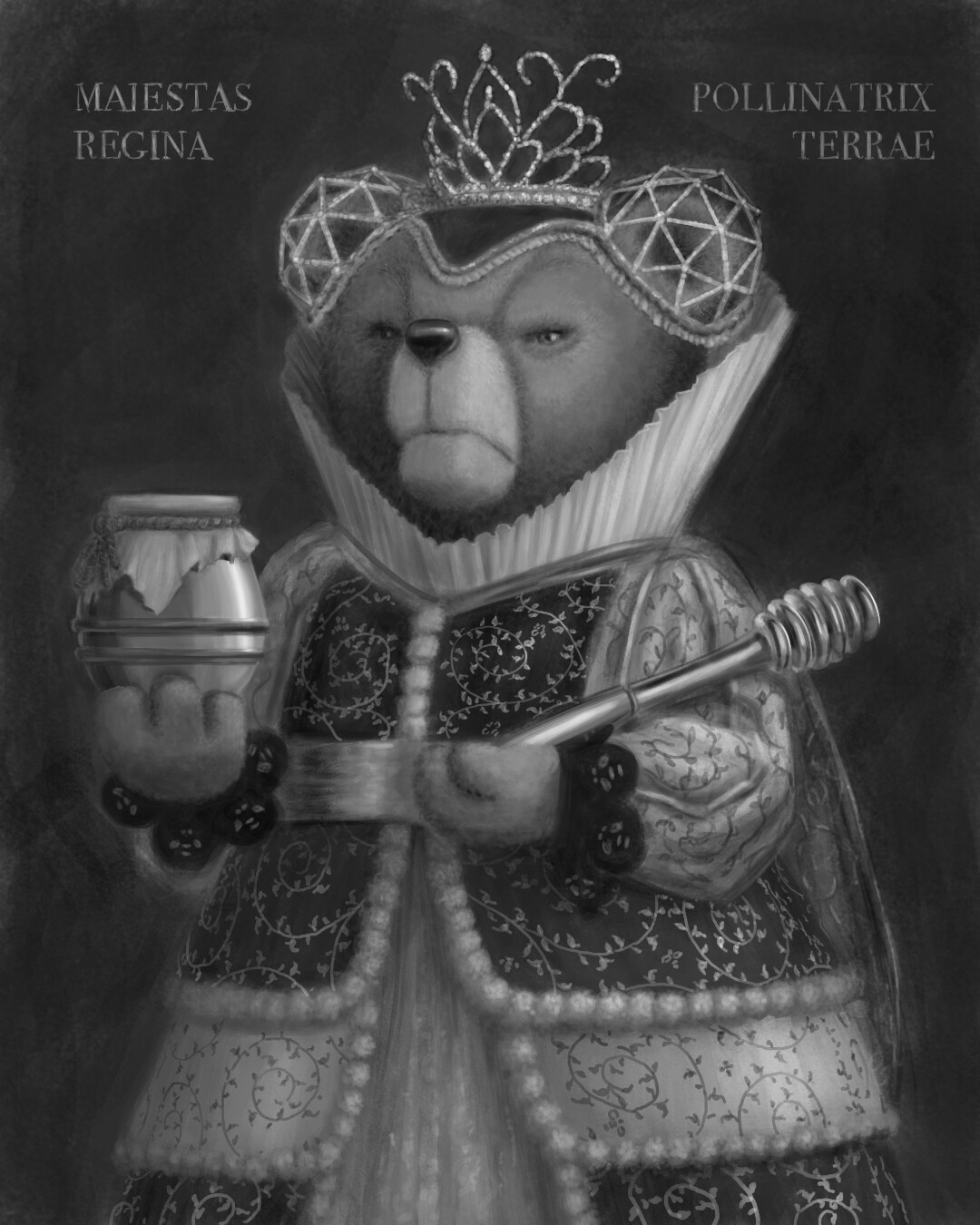ArtStation - Queen Bear Grisaille