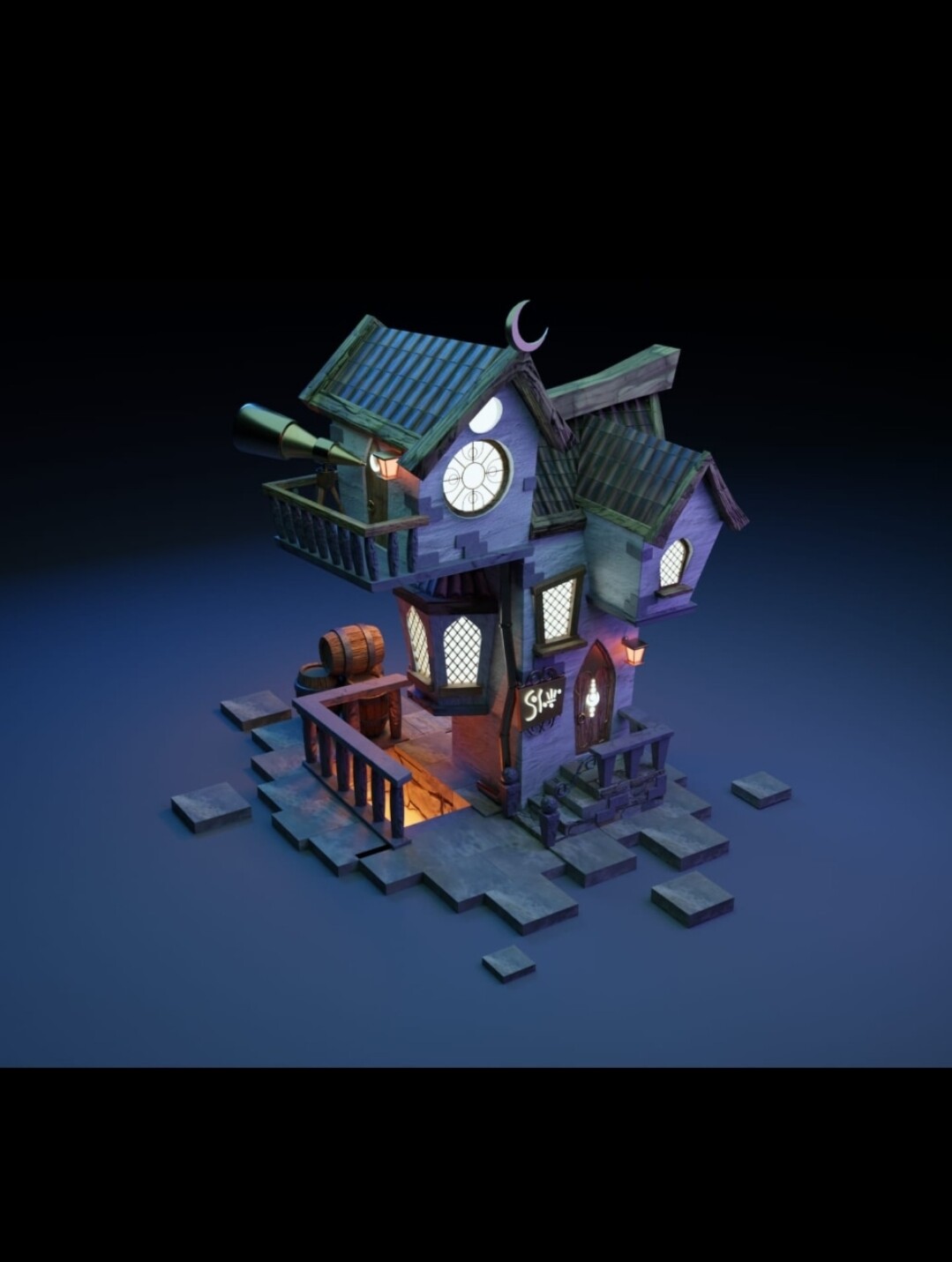 ArtStation - Stylized Arcane House in Blender