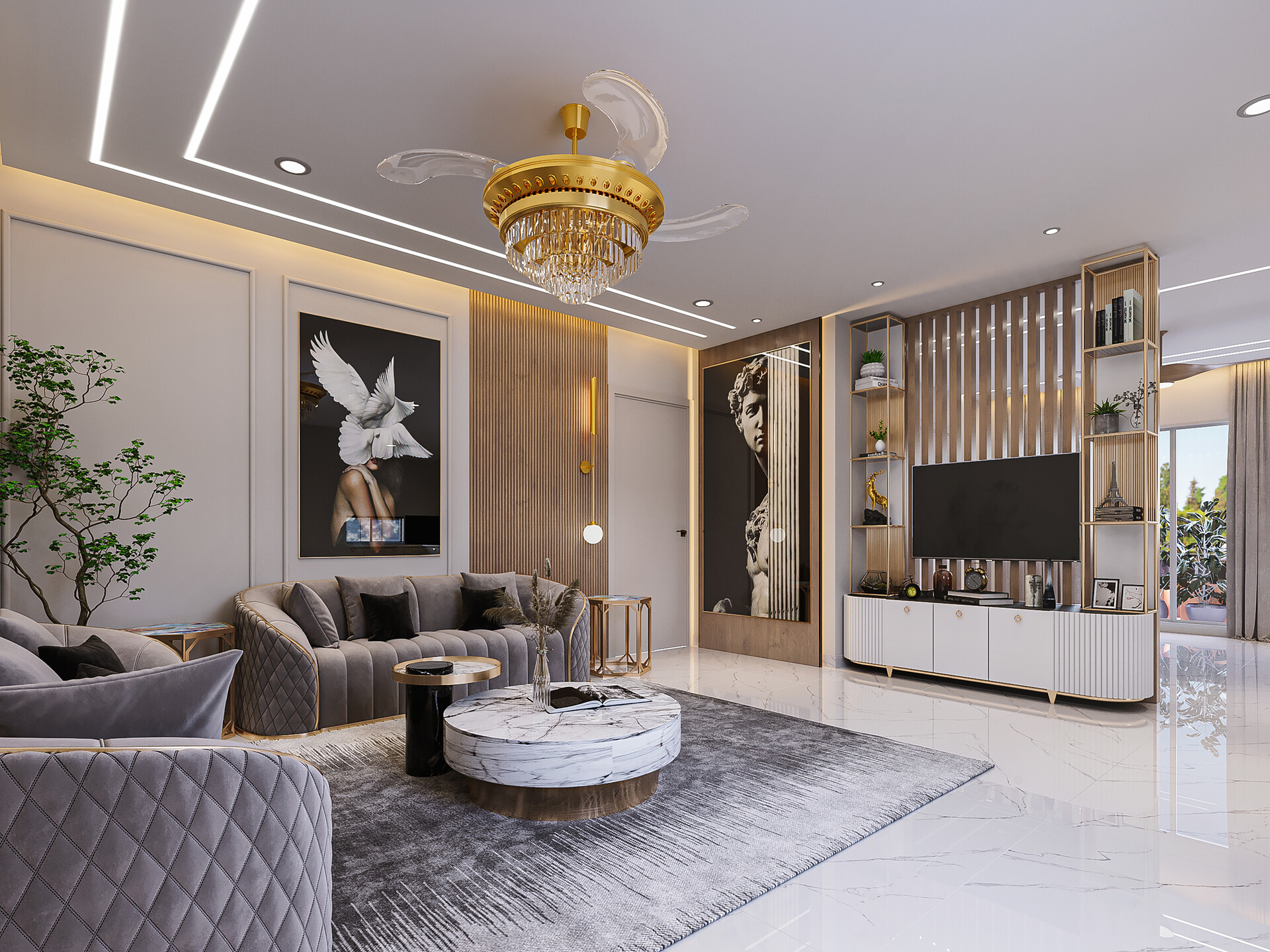 ArtStation - Living Hall Interior Design