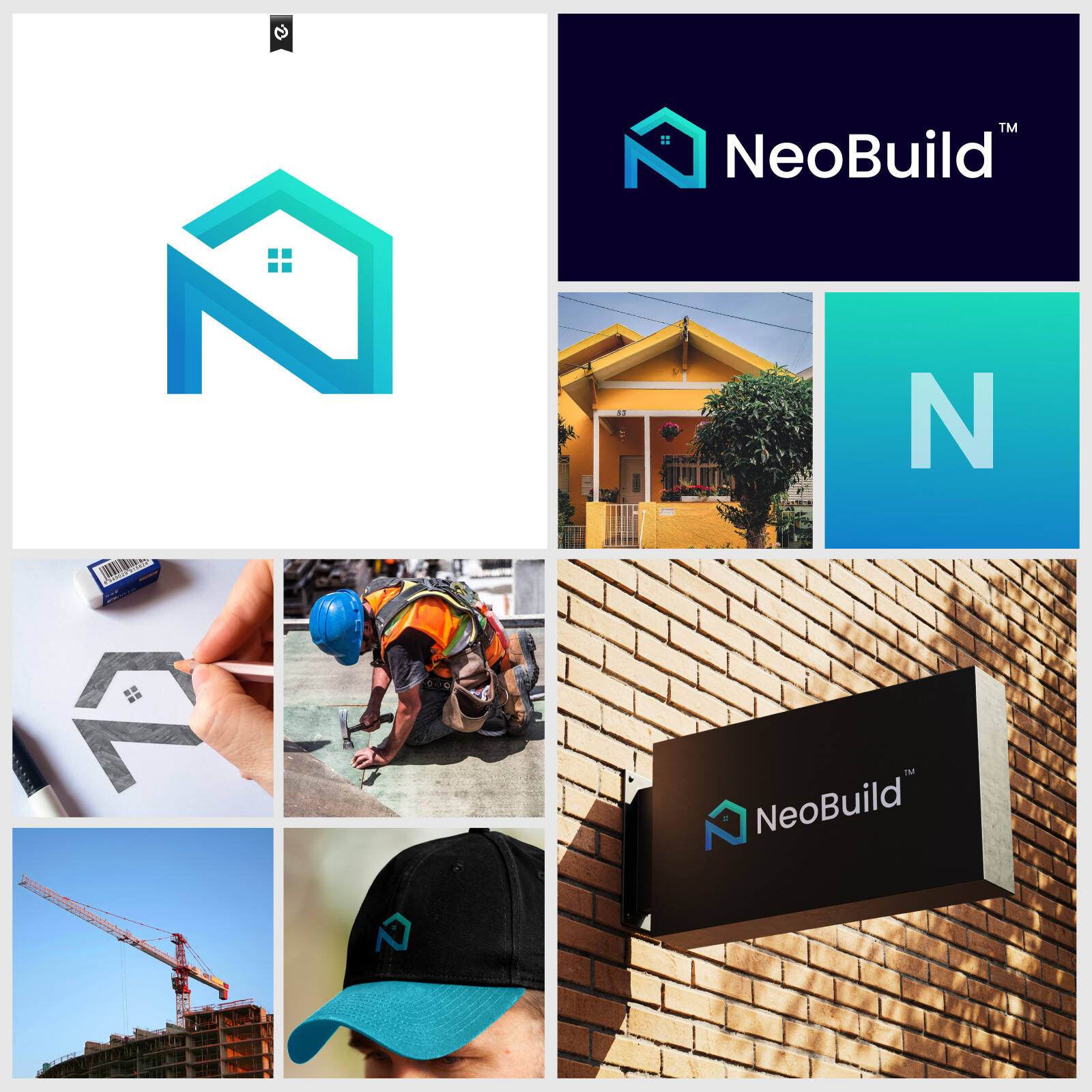 ArtStation - Construction Company Modern Logo Design, Real Estate, N ...
