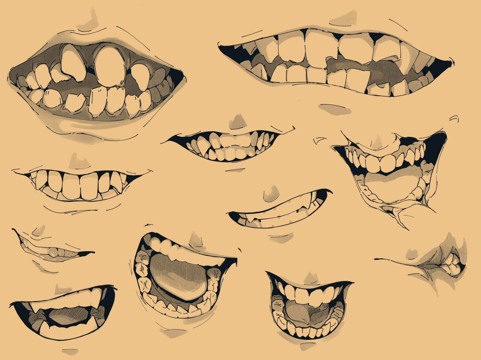 grin drawing reference