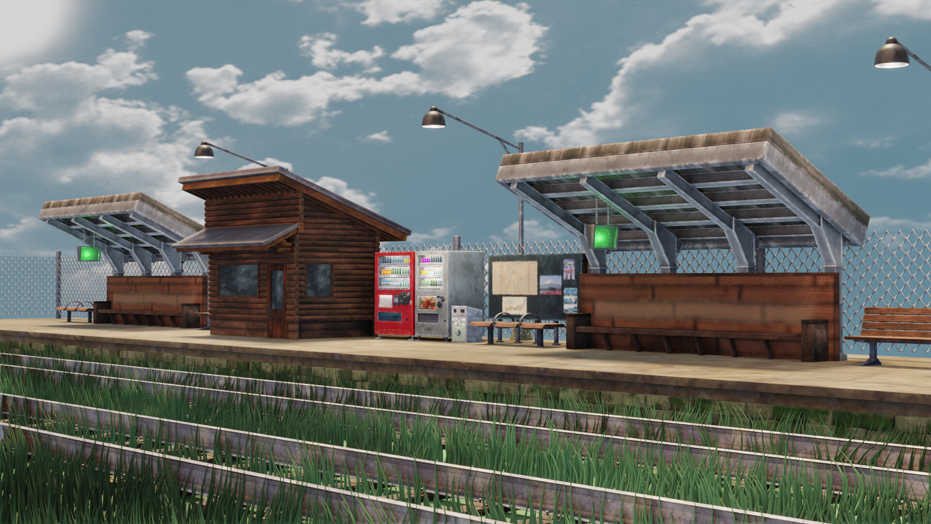 Annabelle M-A - Stylised Train Station Scene