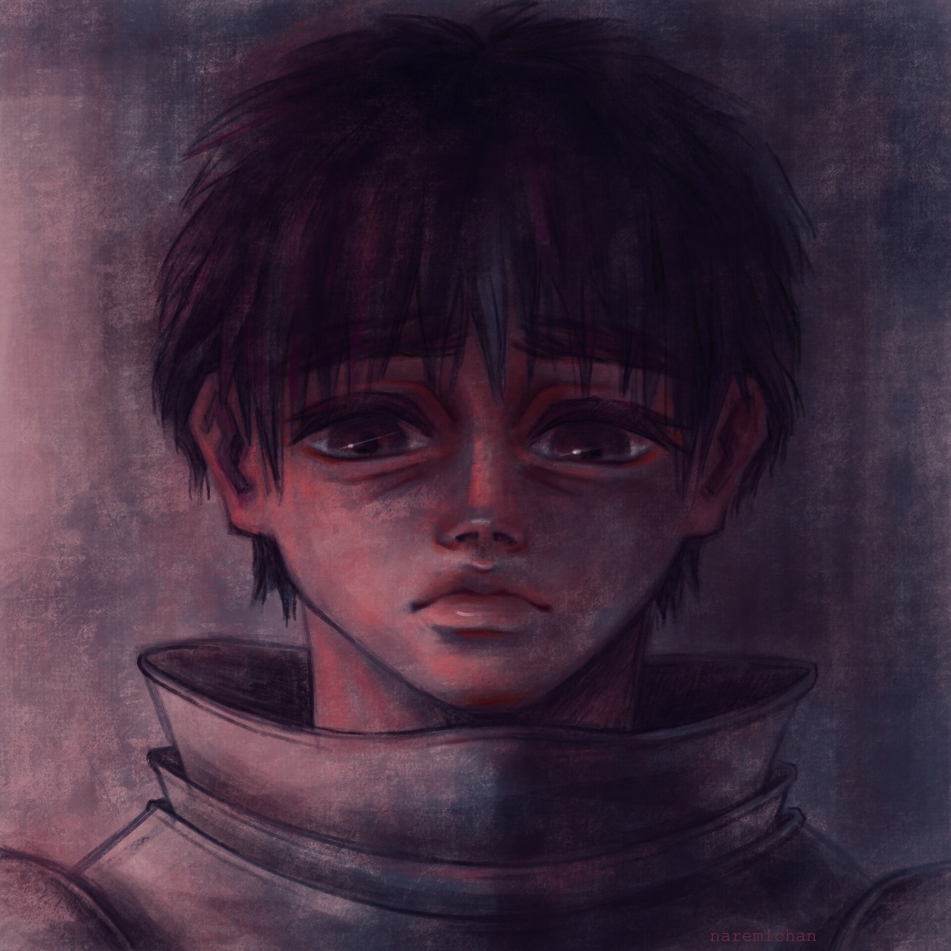 naremichan - Dark graphic portrait illustration