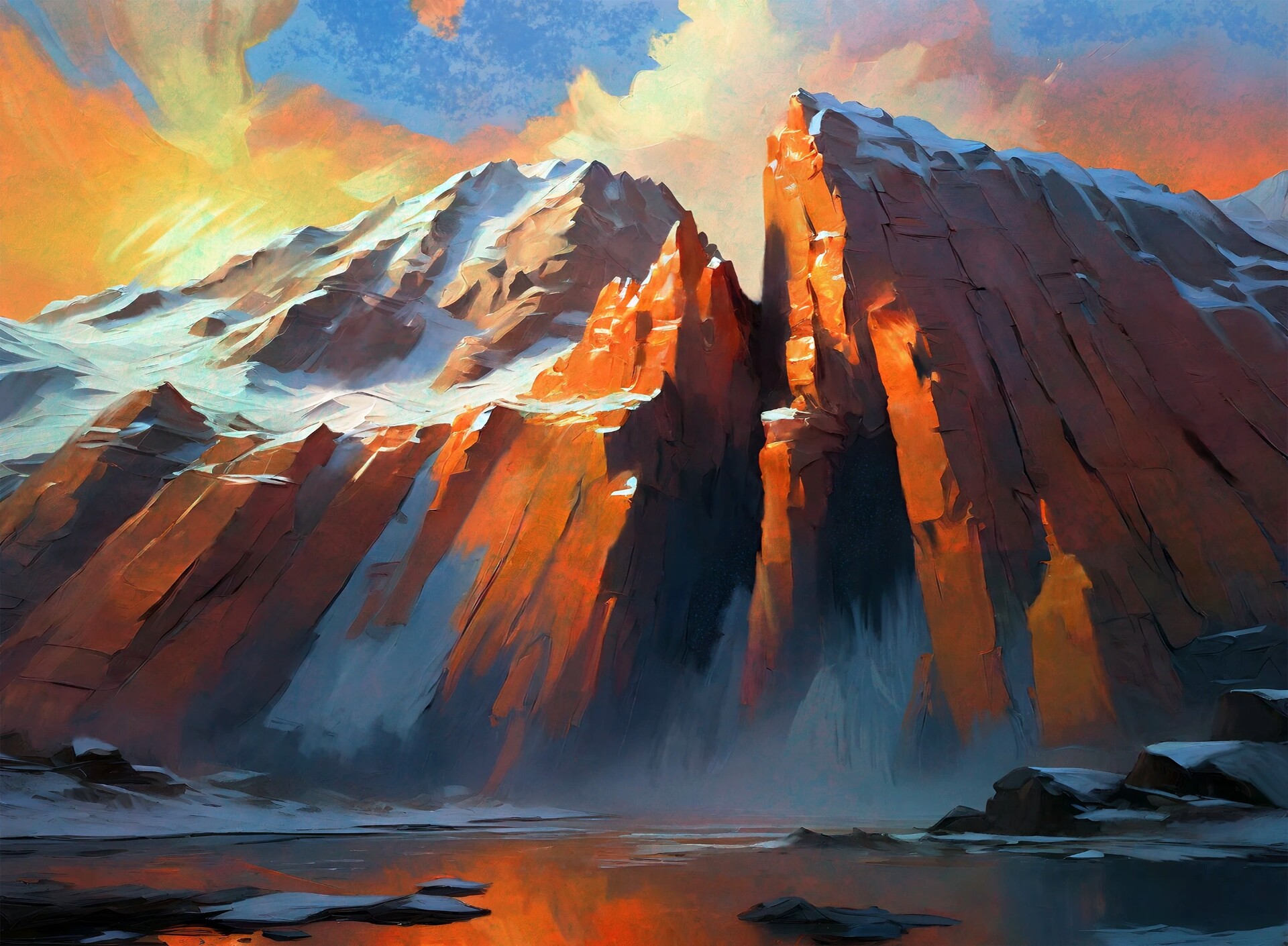 ArtStation - Snowy Mountains