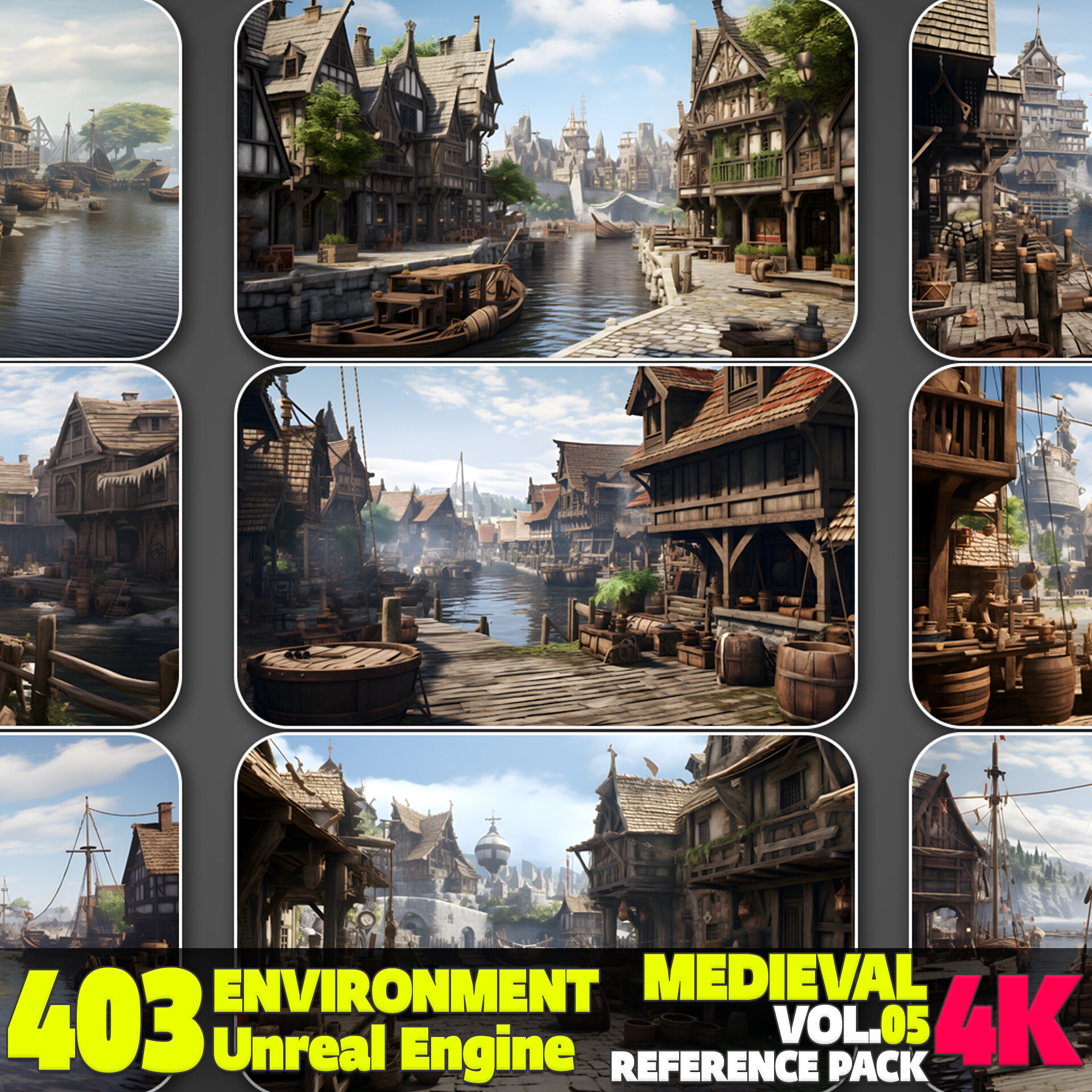 ArtStation - 403 4K Wharf Medieval Environment Reference Pack Vol.05