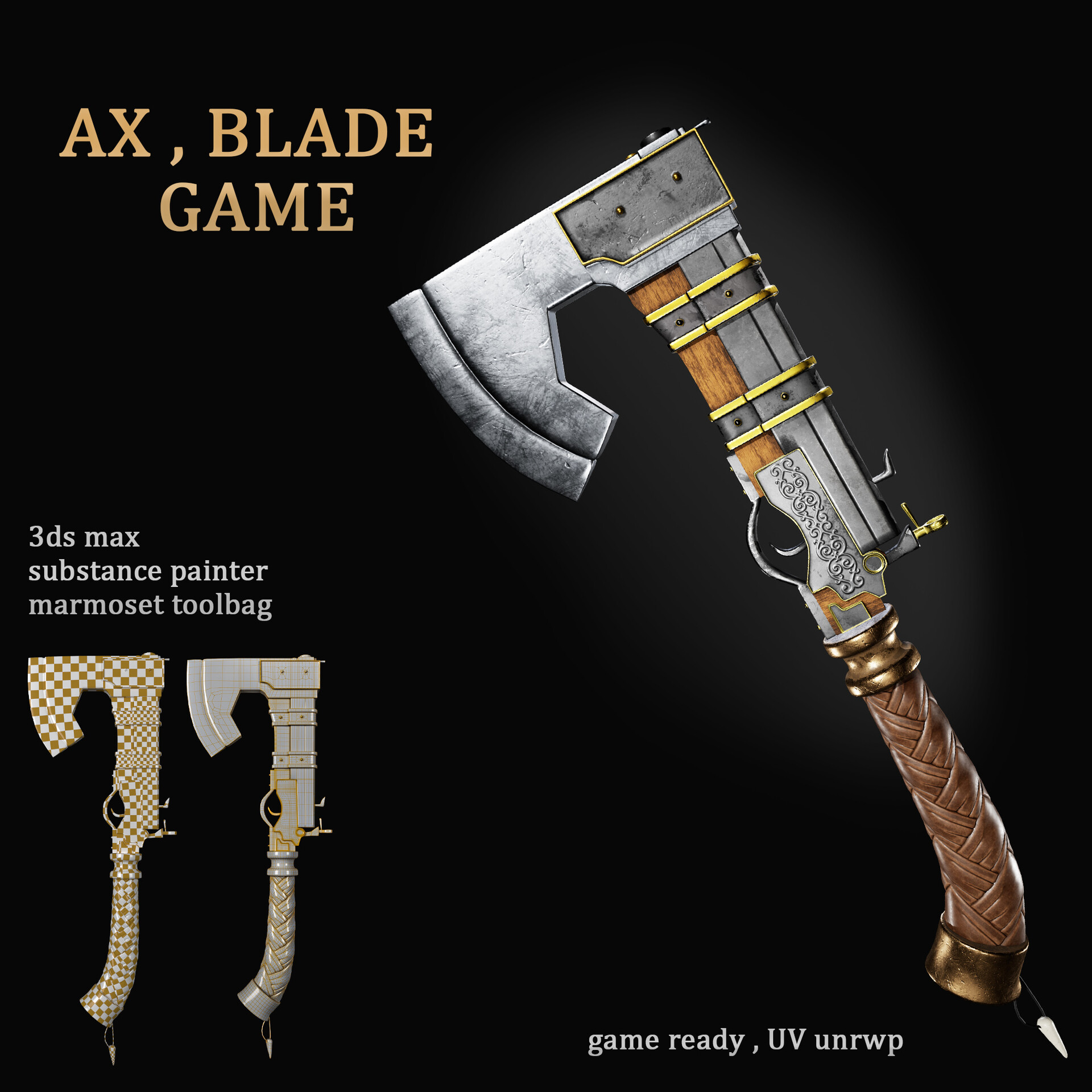 ArtStation - An ax combined with a gun