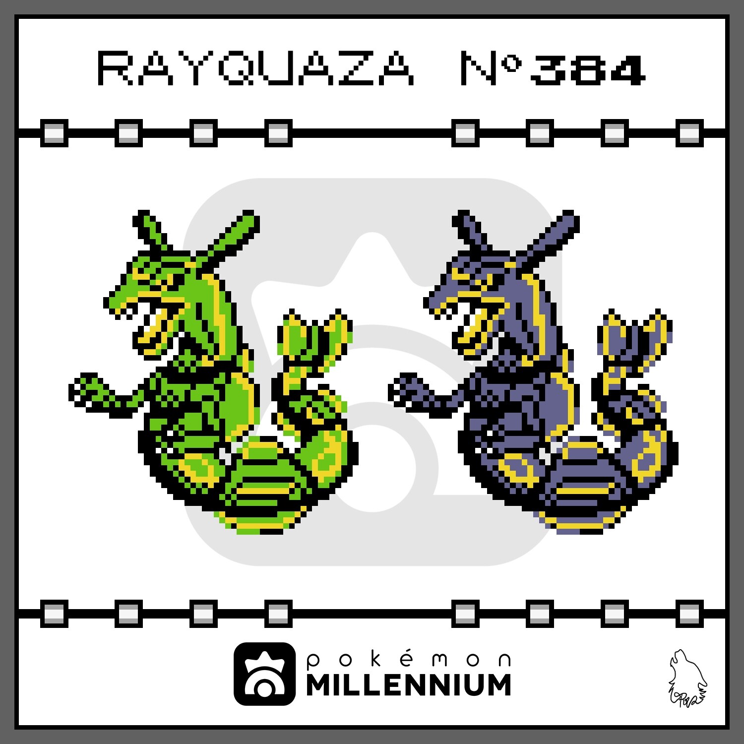 ArtStation - A Rayquaza gen 2 pixel art
