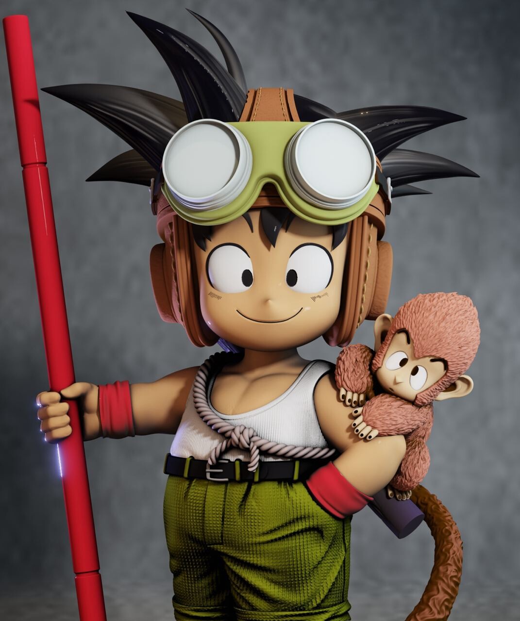 ArtStation - Goku kid with monkey 3d model