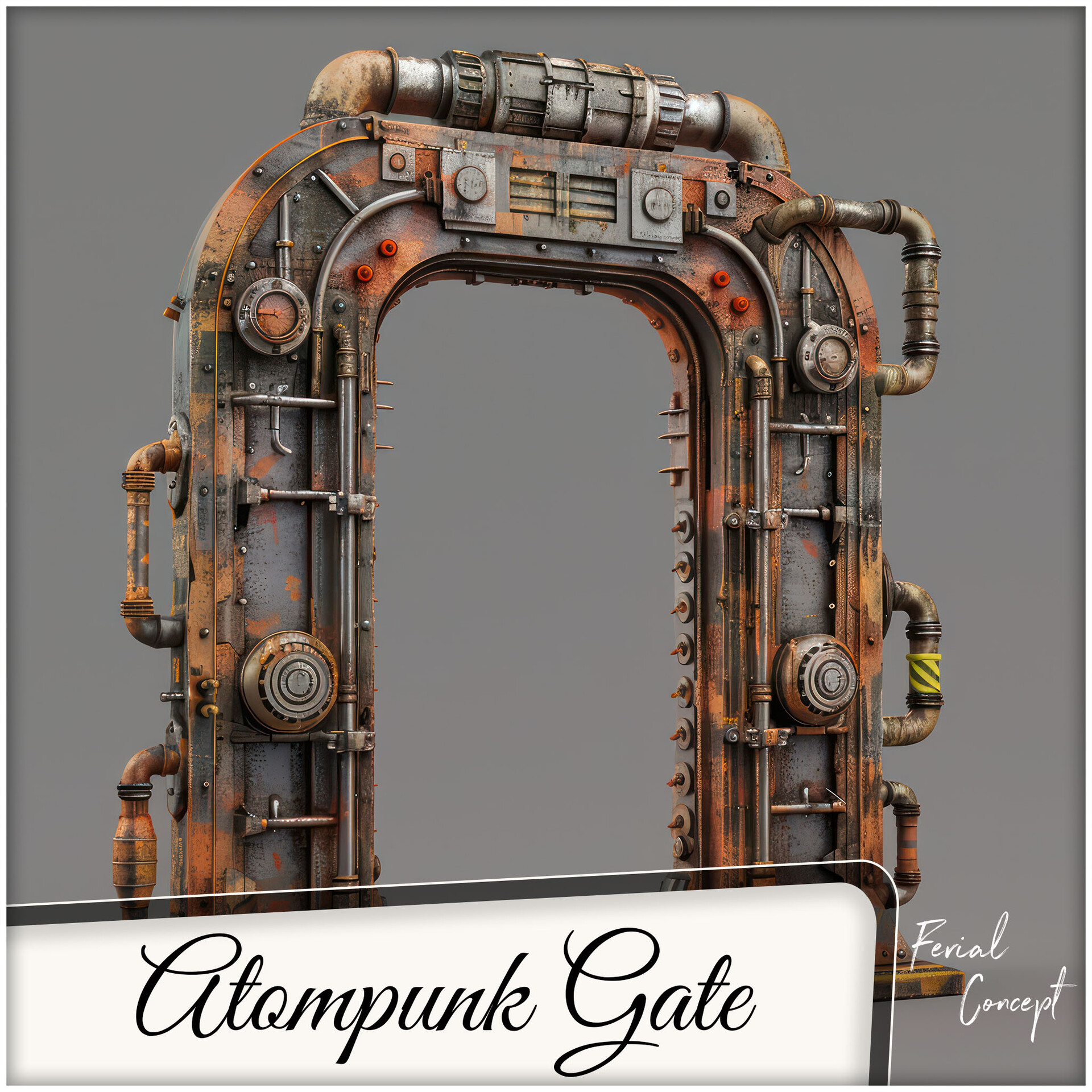 ArtStation - 🔹230 Atompunk Gate - Game Asset Reference Image Pack v.2 |4K|