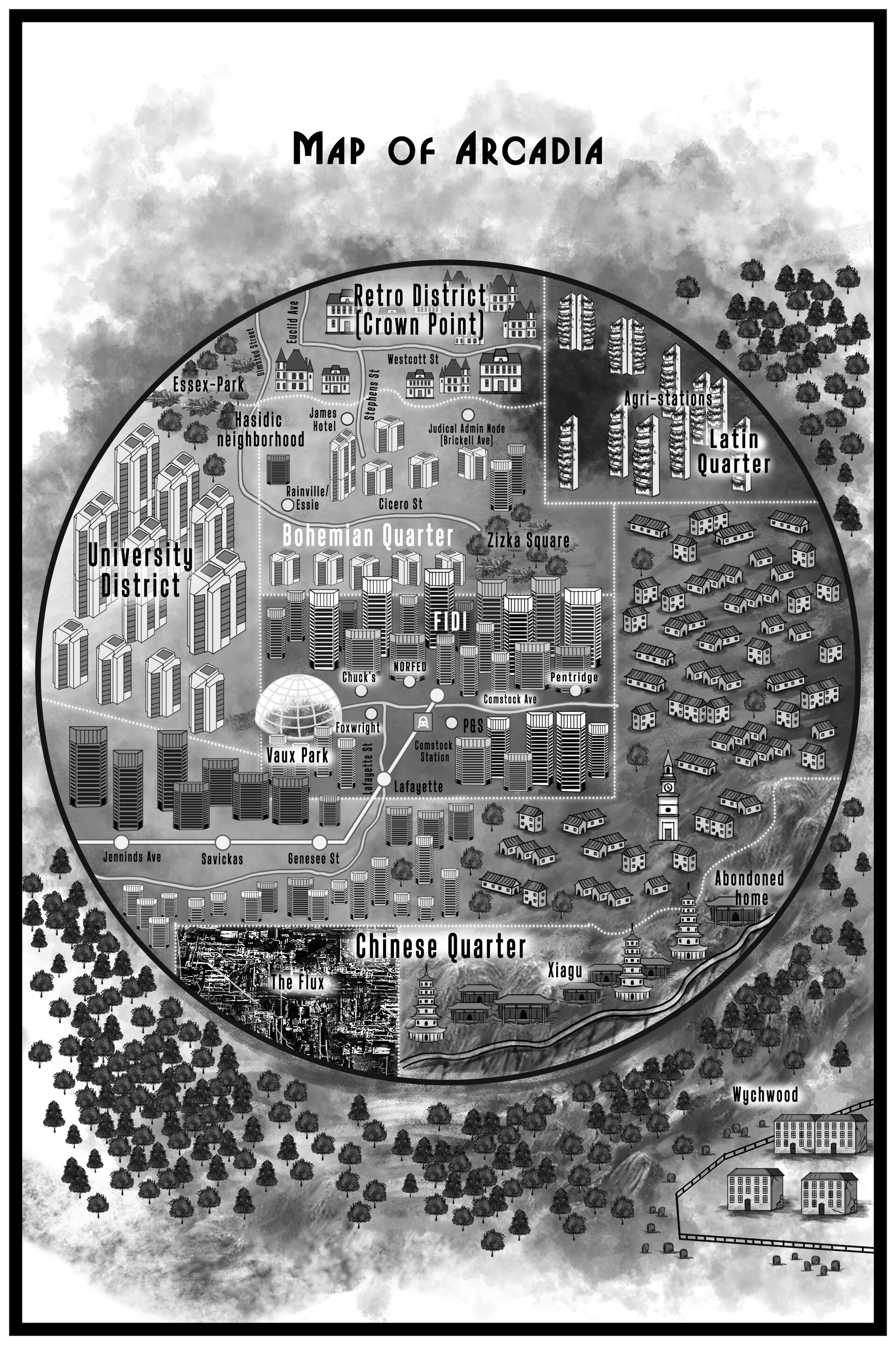Kate Draconi - Map for sci-fi city