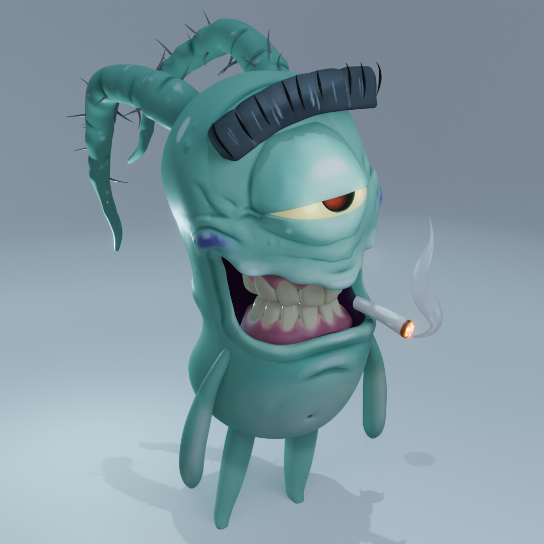 ArtStation - Sculpt Plankton Based on Ilustration