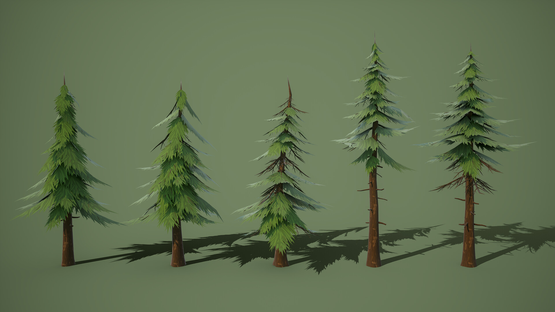 ArtStation - Stylized Spruce Trees