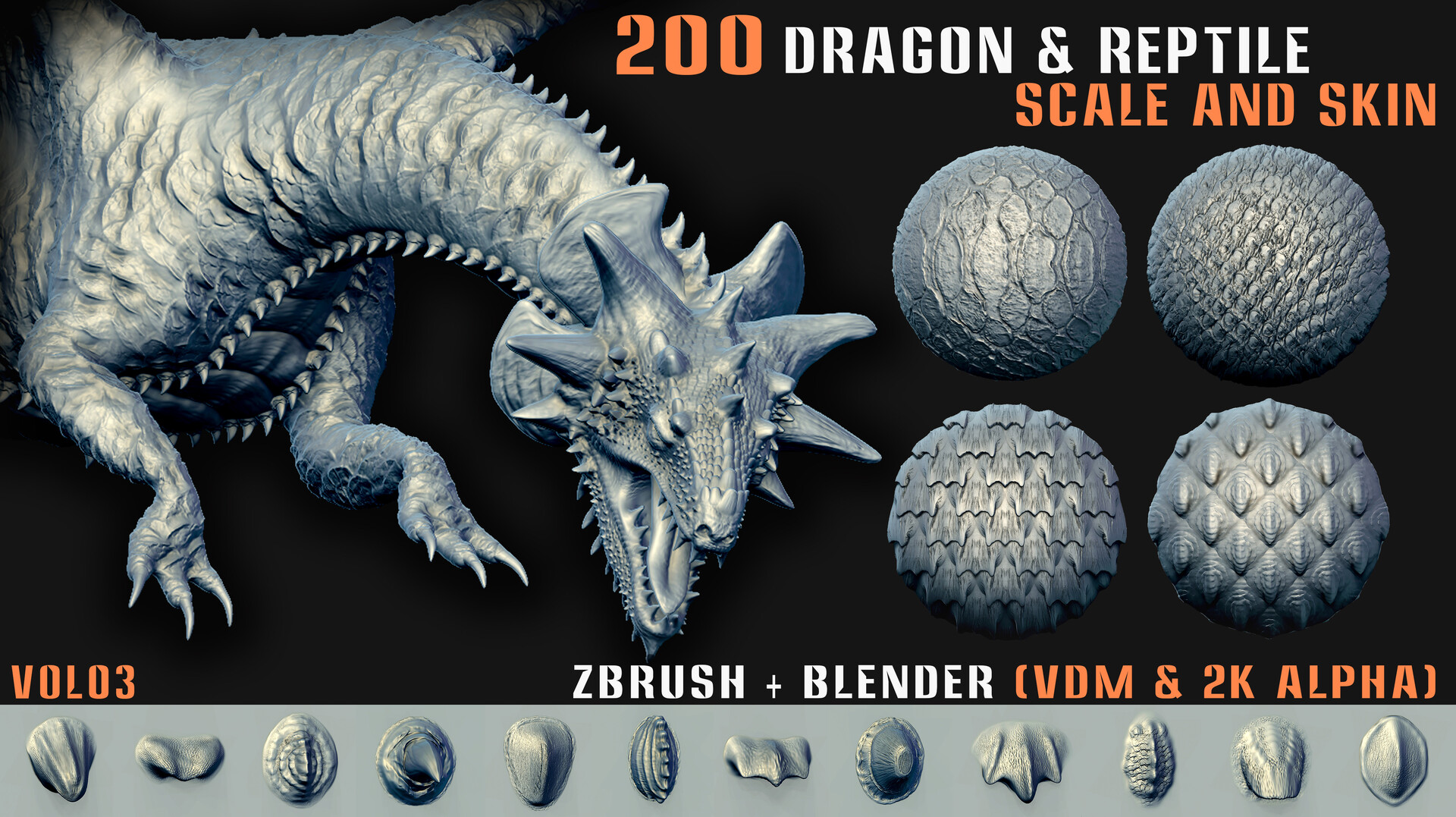Mona Ghafourian - 200 Dragon & Reptile Scale and Skin (VDM + Alpha ...