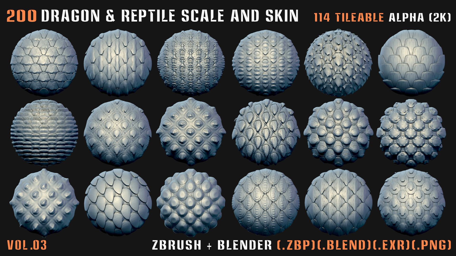 Mona Ghafourian - 200 Dragon & Reptile Scale and Skin (VDM + Alpha ...