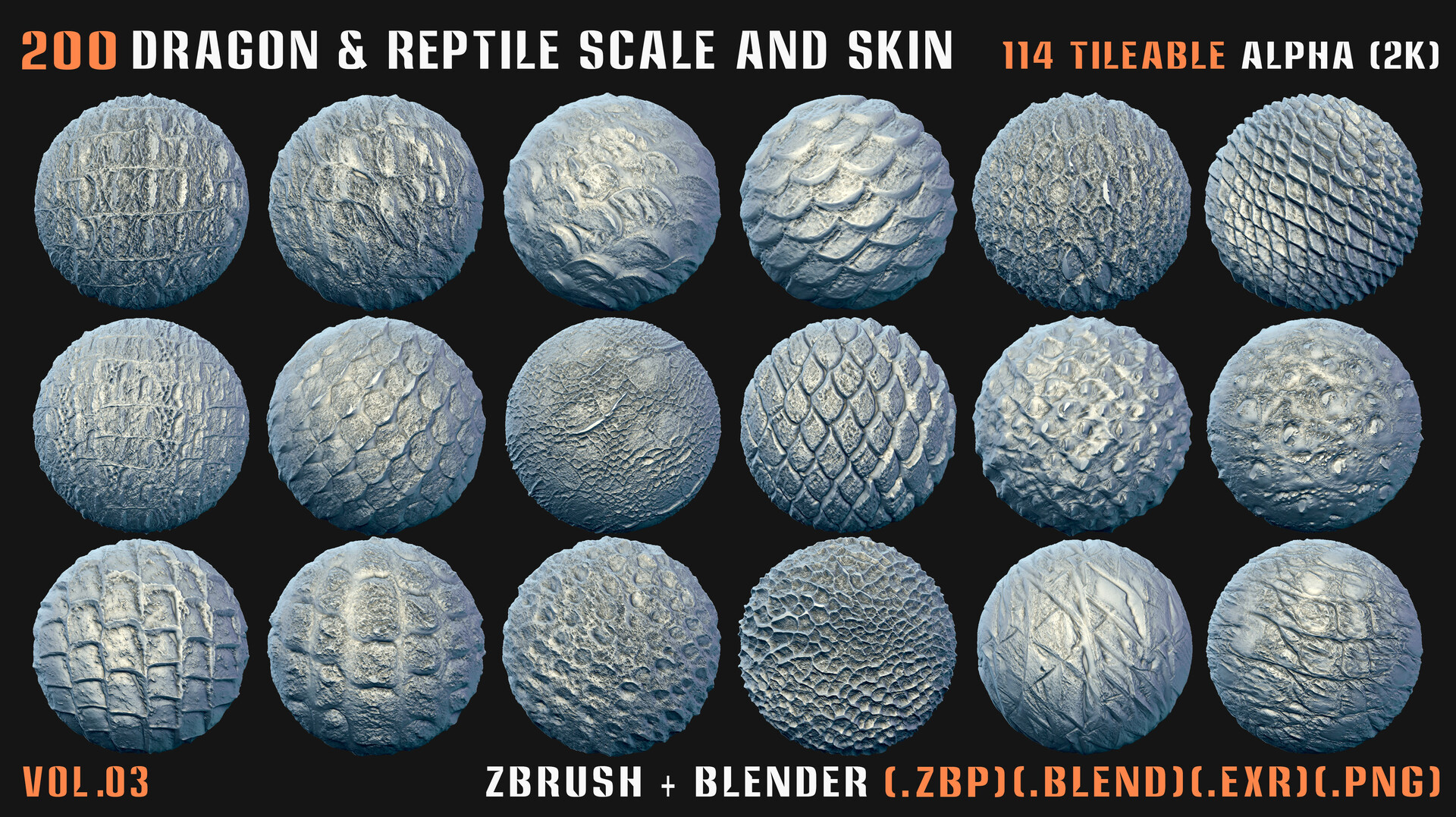 Mona Ghafourian - 200 Dragon & Reptile Scale and Skin (VDM + Alpha ...