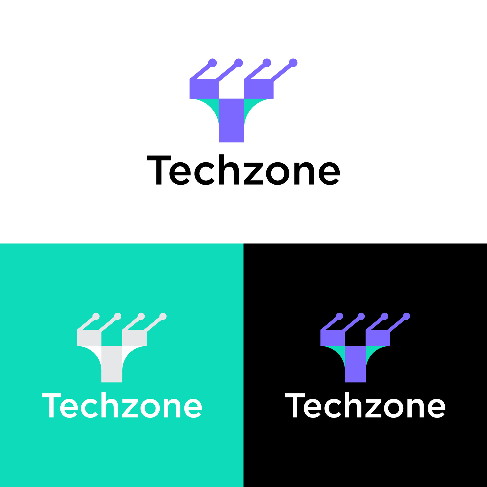 ArtStation - Tech logo, Technology - Techzone logo design